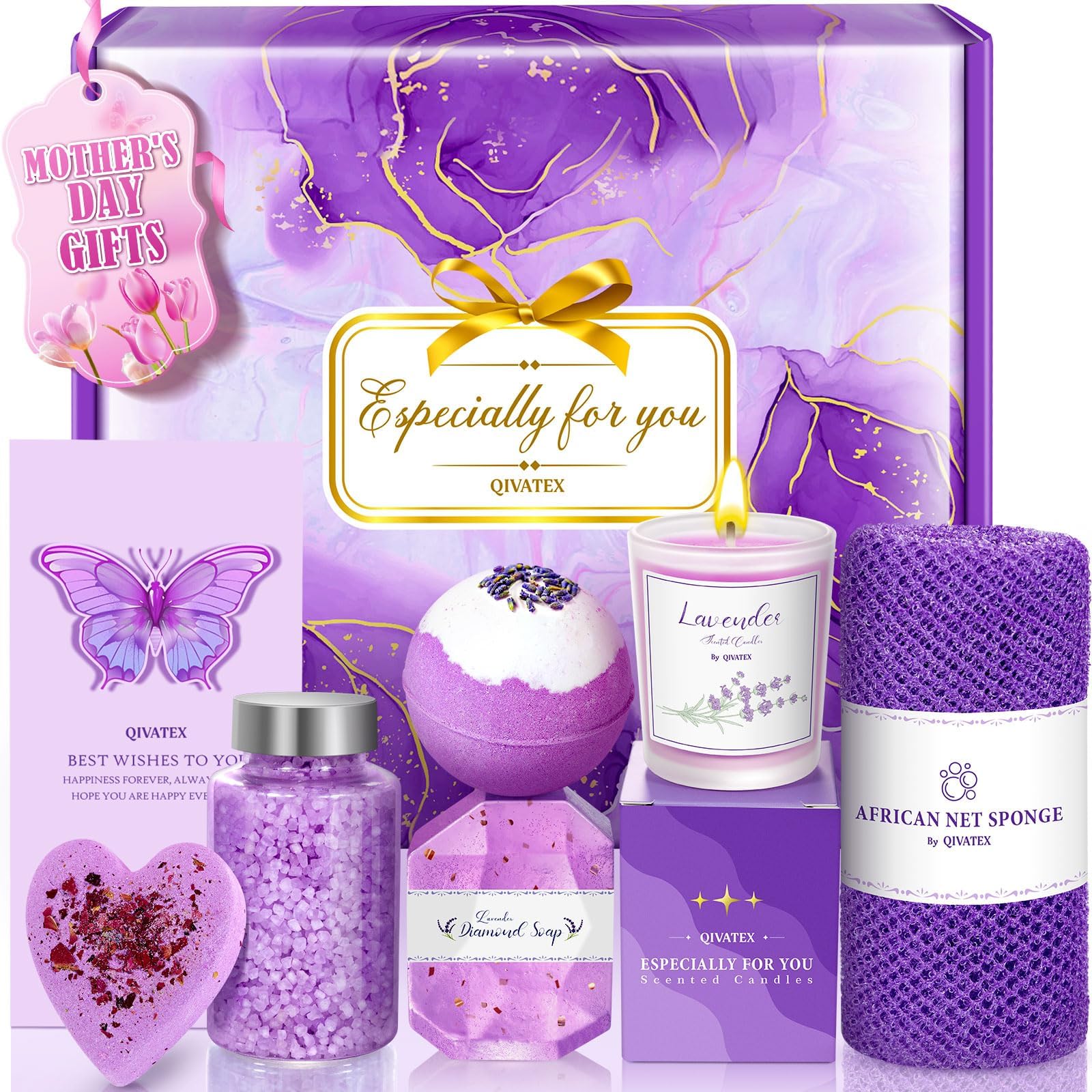 Amazon.com: Qivatex Bath Gift Set for Women, Mothers Day Gifts for Mom ...
