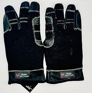 Amazon.com: Rebel Tactical Premium Leather Rappel Gloves for Climbing ...