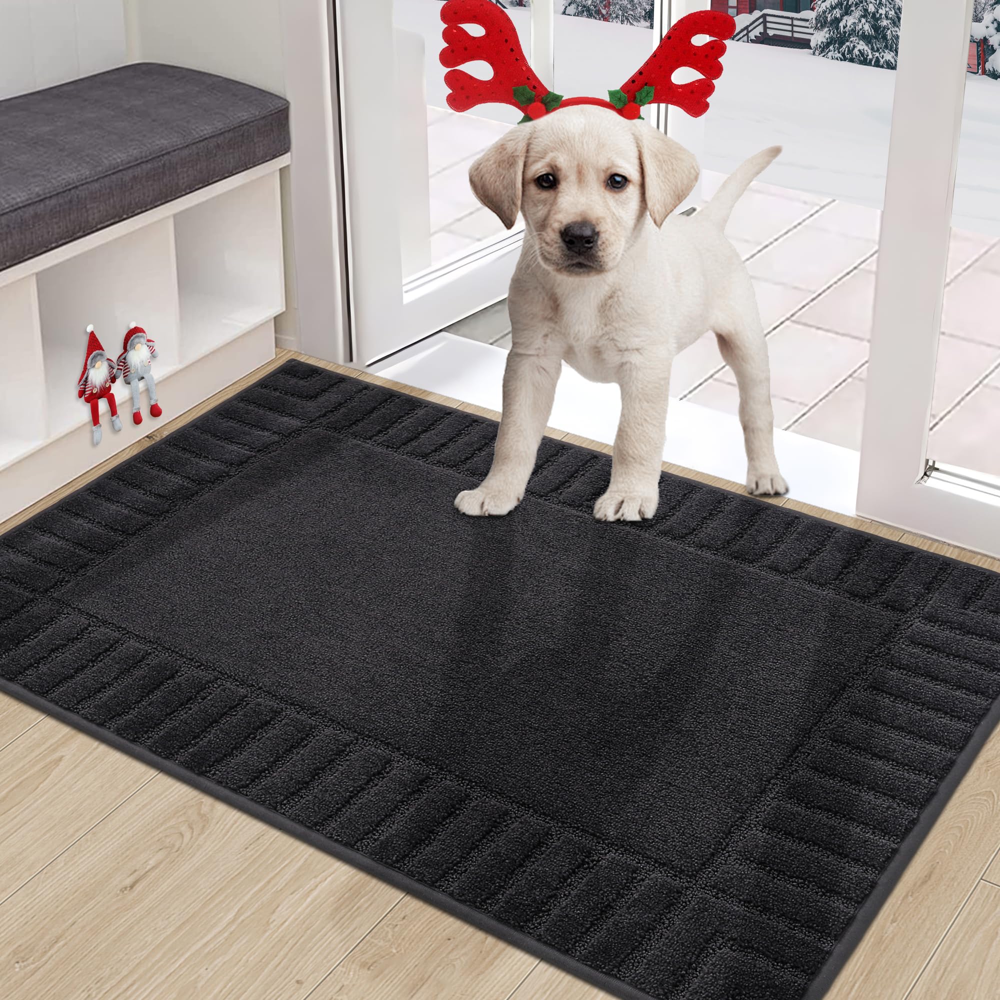 Amazon.com: BEQHAUSE Door-Mat-Non-Slip Dirt Trapper Door Mats Low ...
