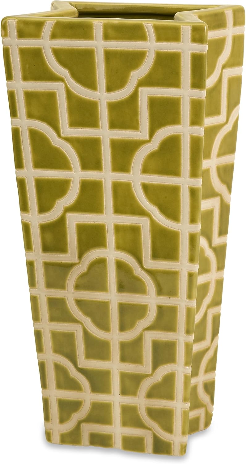 Amazon.com: Tall Square Shaped Ceramic Vase : Home & Kitchen