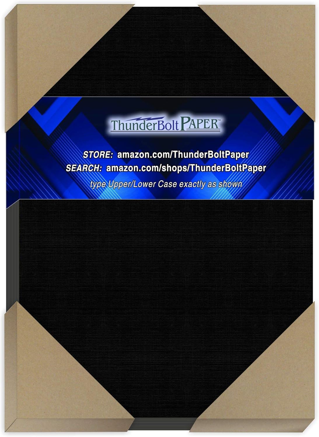 Amazon.com : 250 Black Linen 80# Cover Paper Sheets - 4.25" X 5.5" (4 ...
