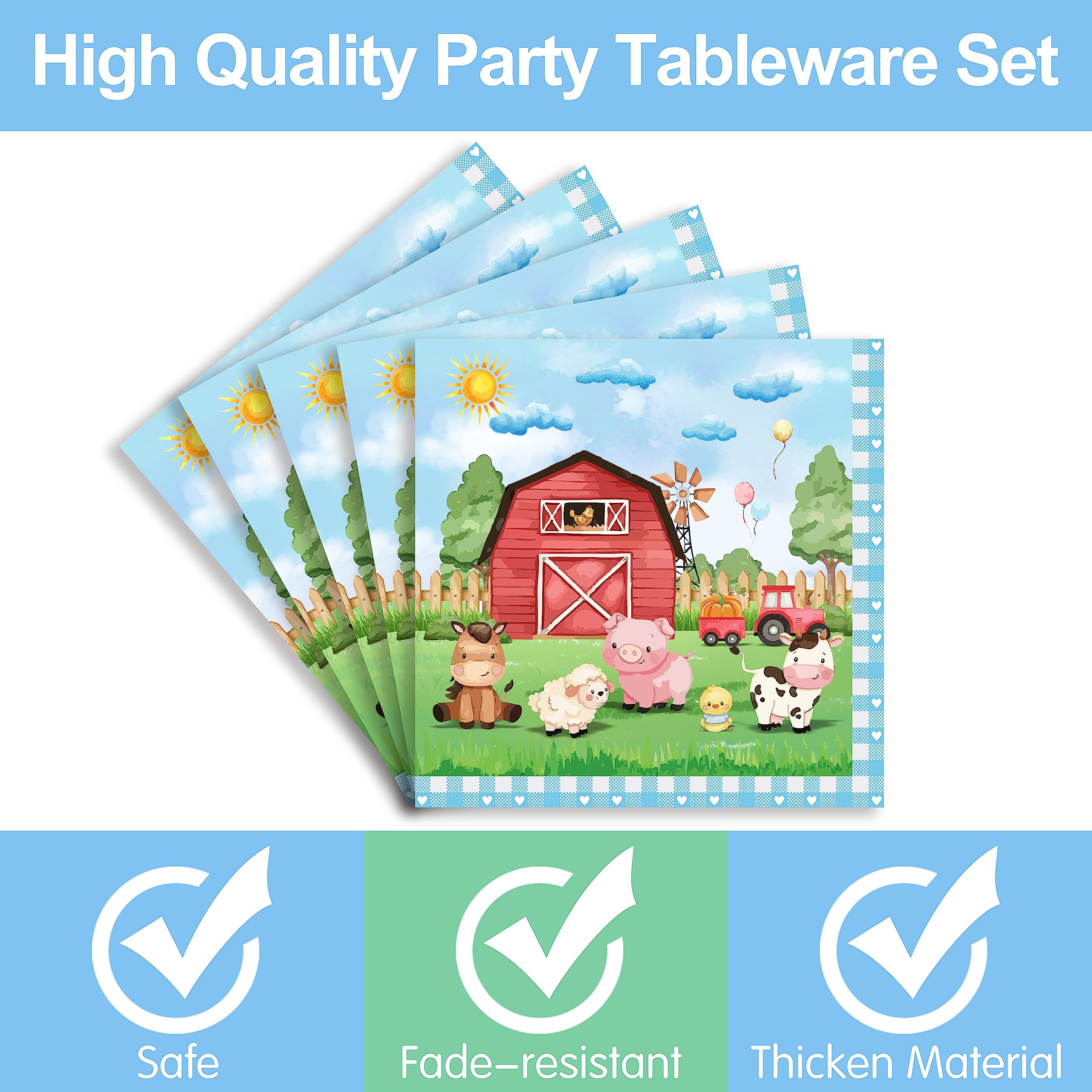 Farm Animal Baby Shower Tableware