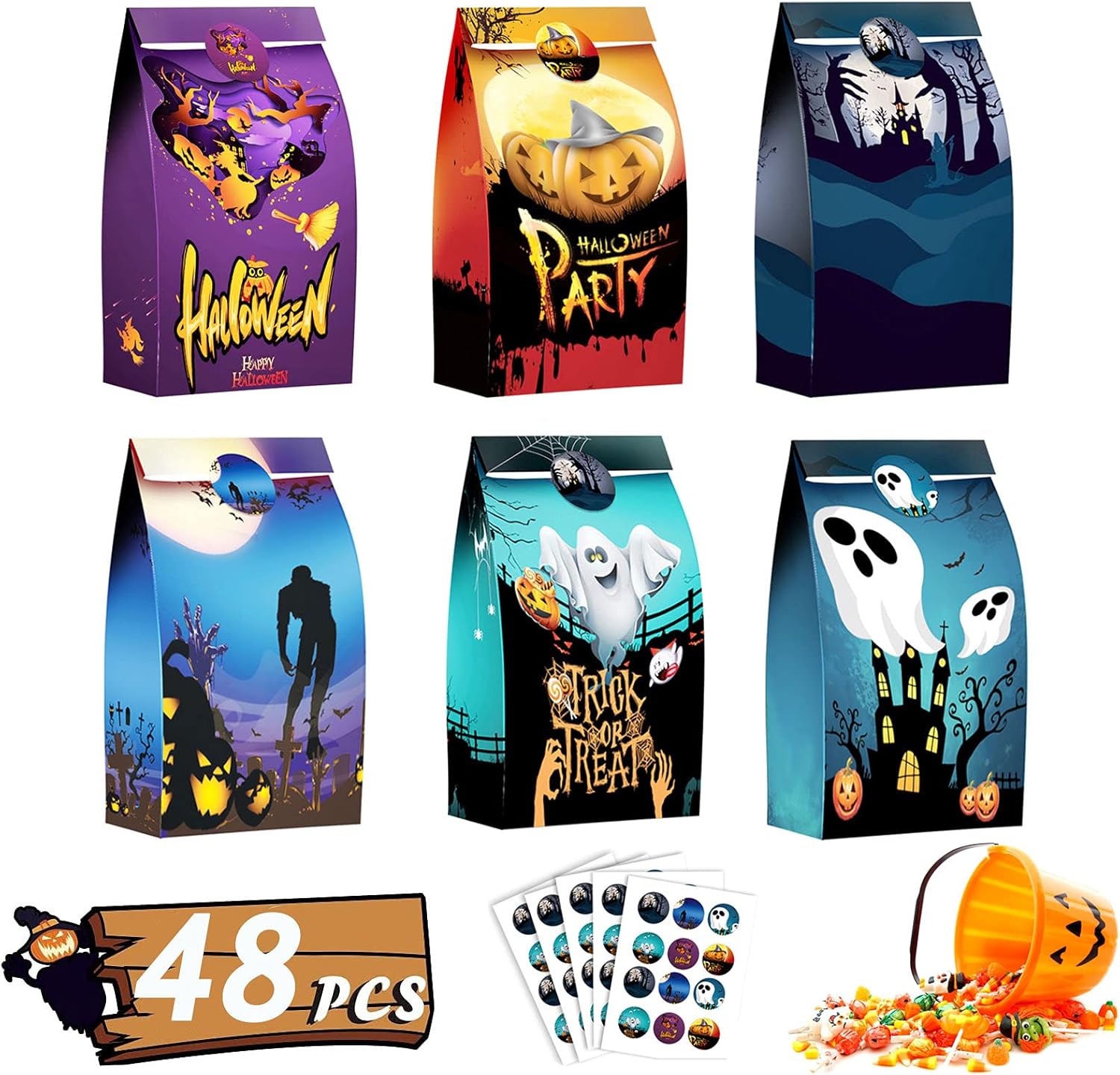 Amazon IWOWNFIT 48 Pcs Halloween Treat Bags Paper Halloween Candy amazon-iwownfit-48-pcs-halloween-treat-bags-paper-halloween-candy