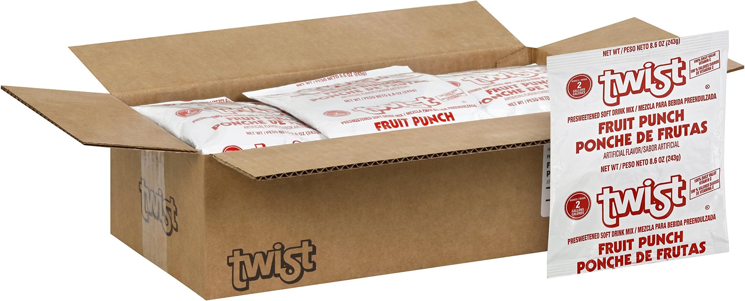 Amazon.com : Kool-Aid Twist Fruit Punch Sweetened Powdered Drink Mix 12 ...