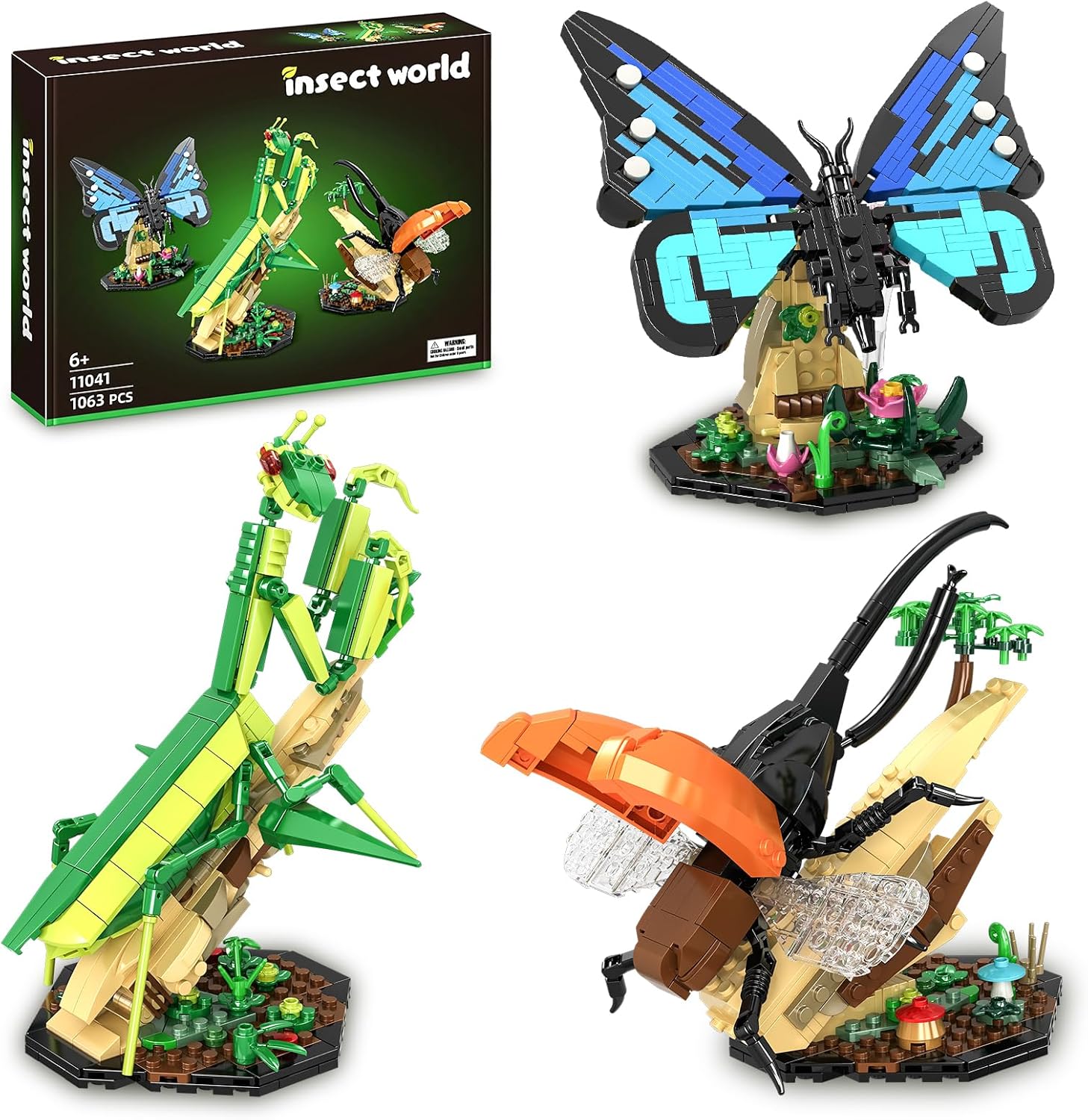 Amazon.com: Insect Collection Building Toy Set, with Life-Size Blue ...