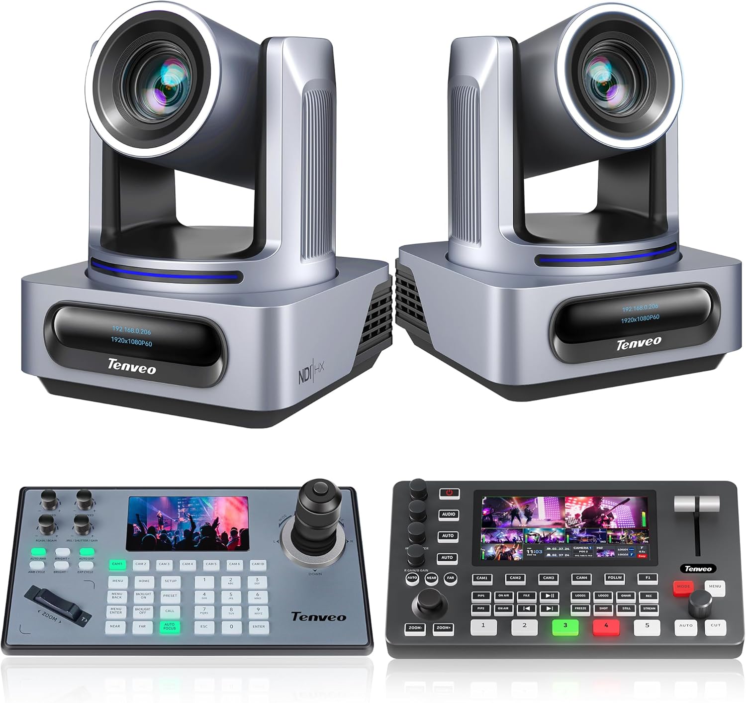Amazon.com: Tenveo NDI PTZ Camera Bundle/Kits, 20X AI Auto Tracking NDI ...