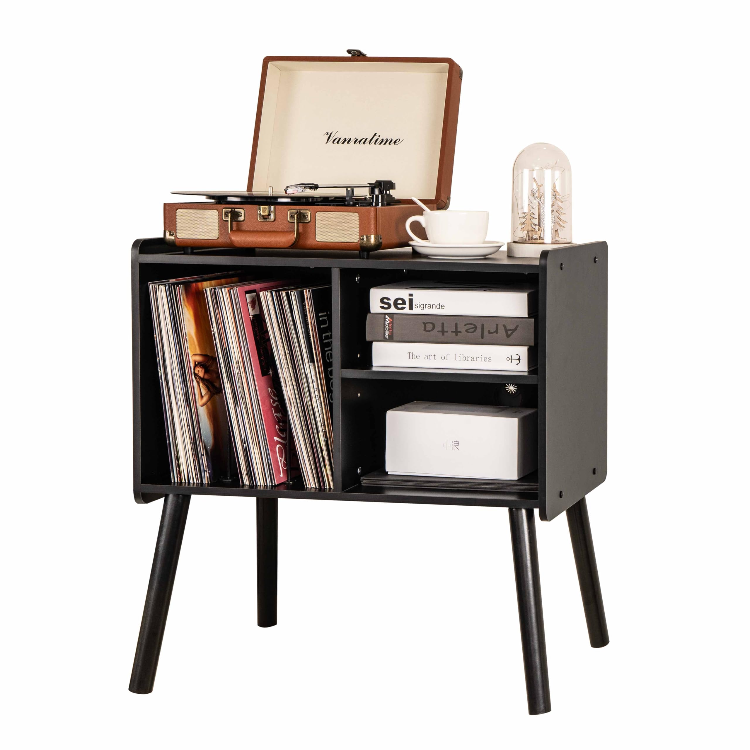 Amazon.com: BEROXII Record Player Stand, Mid-Century Record Player ...