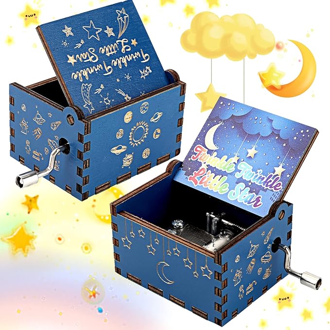 Amazon.com: cobee Hand Crank Vintage Engraved Musical Box, Twinkle ...