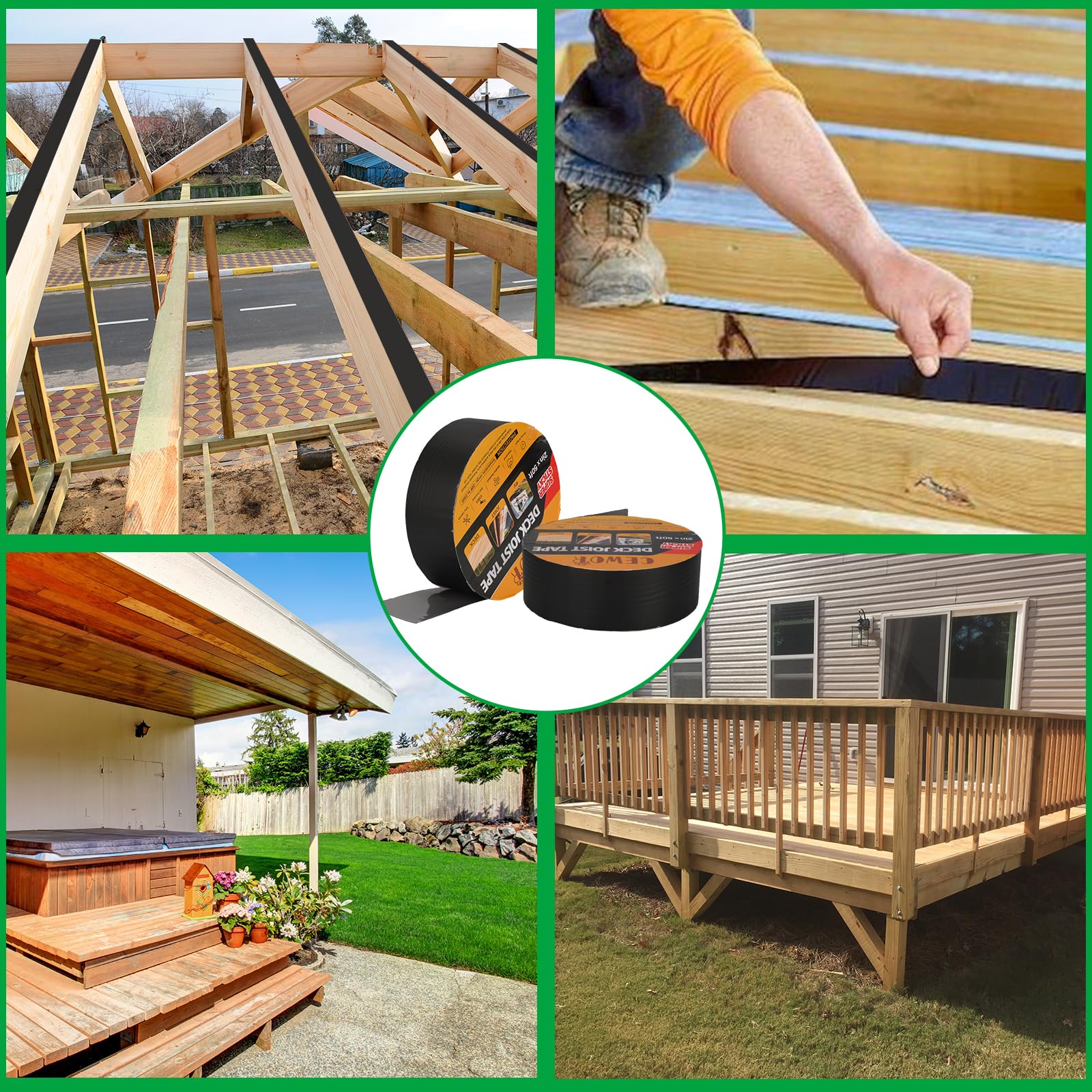 Snapklik.com : Butyl Tape For Decking, 8 Pack 2 X 50 Deck Joist Tape ...