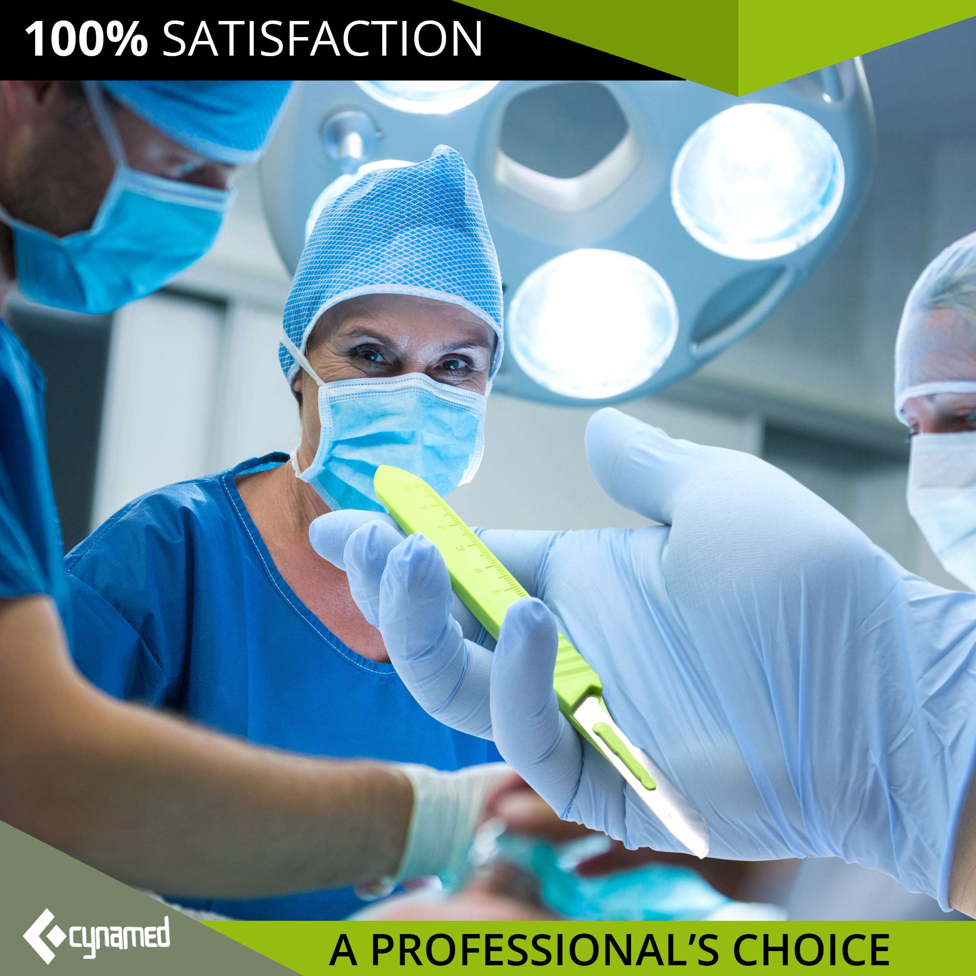 Cynamed Disposable Scalpels with Graduated Handles, Surgical Stainless ...