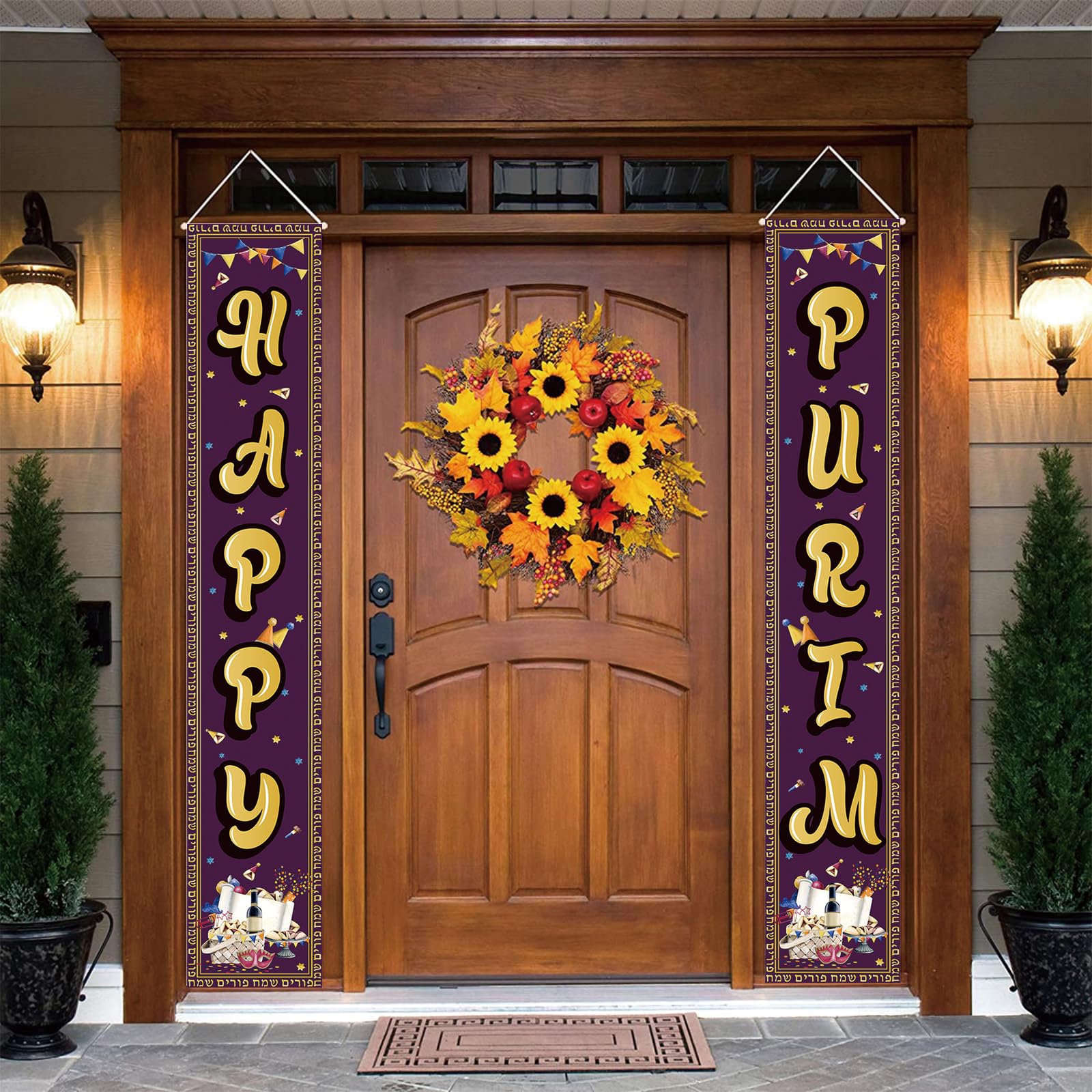 Snapklik.com : Purim Decorations Outdoor Happy Purim Porch Sign Banner ...