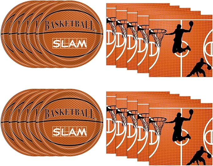 Amazon.com: 40 Pcs Basketball Party Supplies Sport Party Disposable ...