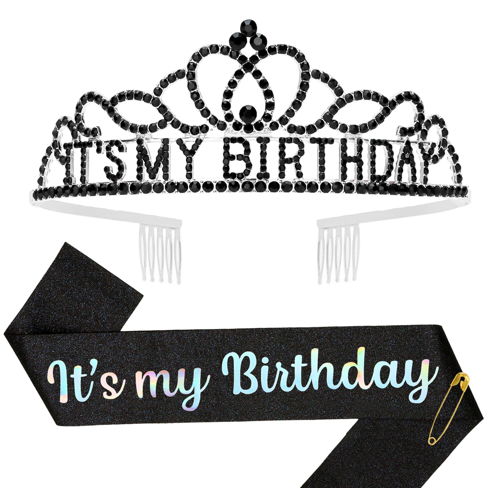 Amazon.com : Araluky Birthday Crown Adult Woman & Glitter Its My ...
