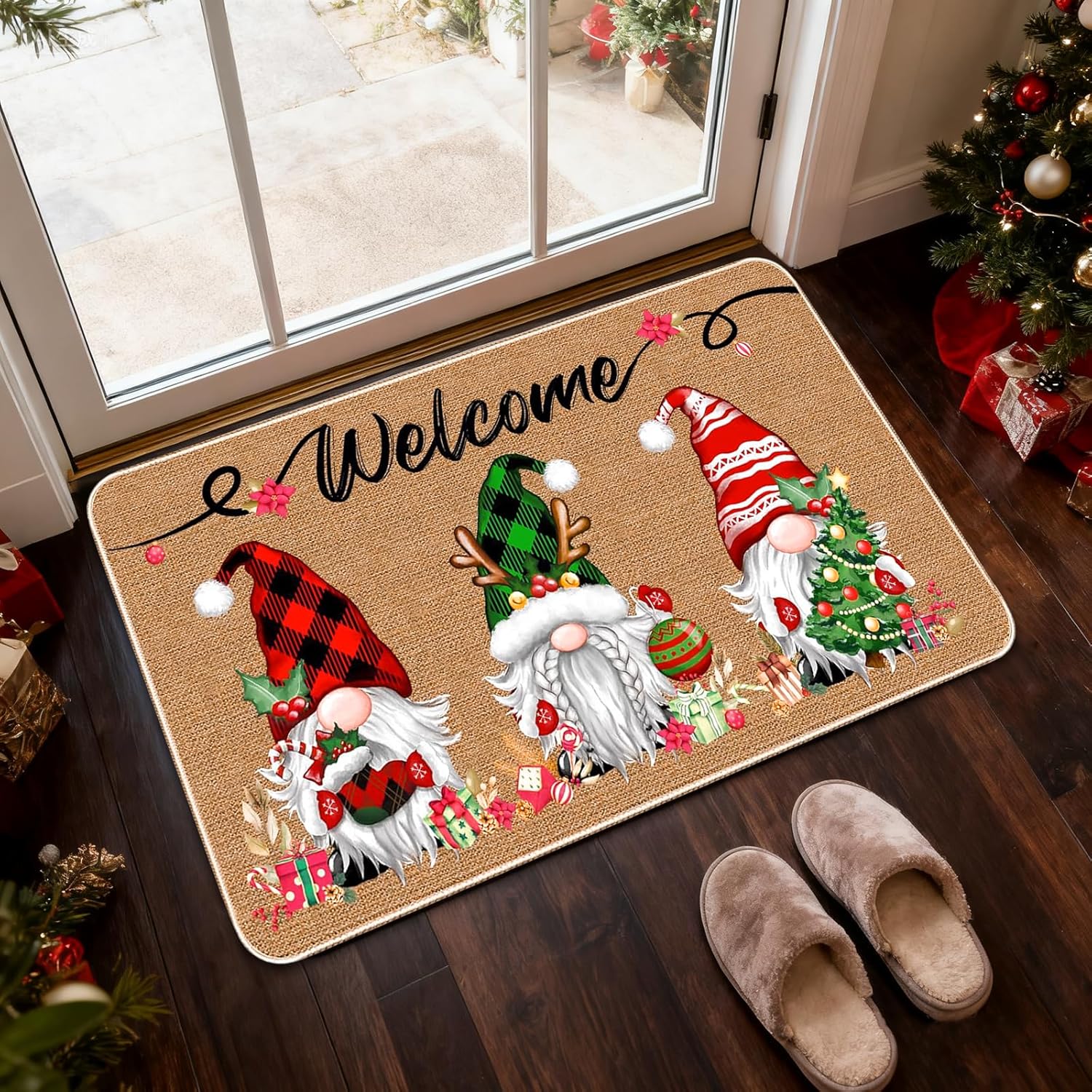 Shyllin Christmas Doormat, Christmas Gnome Doormat, Dirt Trapper Mat ...