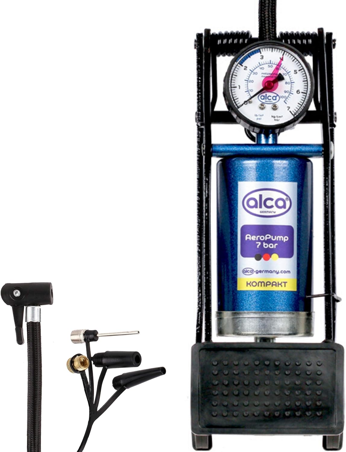 Alca Germany Single Cylinder Compact Foot Air Pump Floor Inflator Car ...