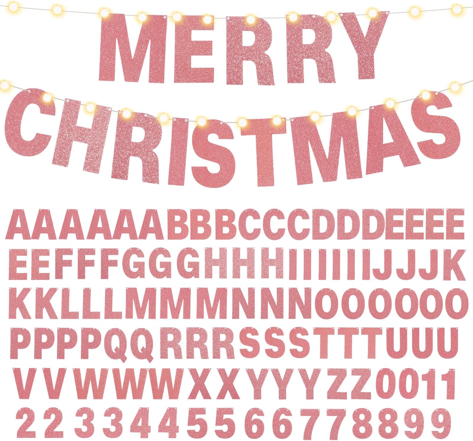 Amazon.com: TaoBary 112 Pcs DIY Letter Banner Glitter Customizable ...