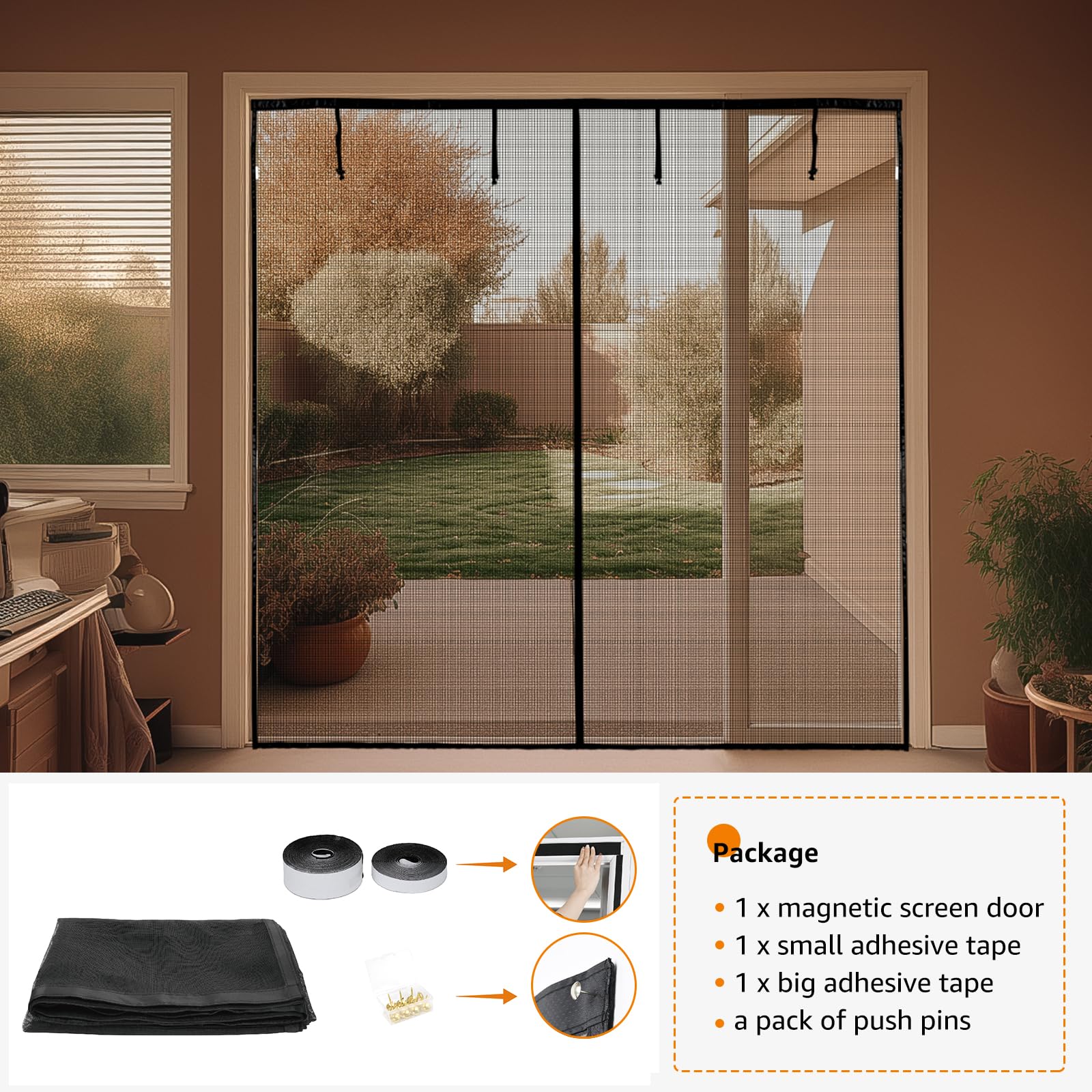 Snapklik.com : LOOBANI Garage Screen Door 8x7 Ft: Heavy Duty Magnetic ...