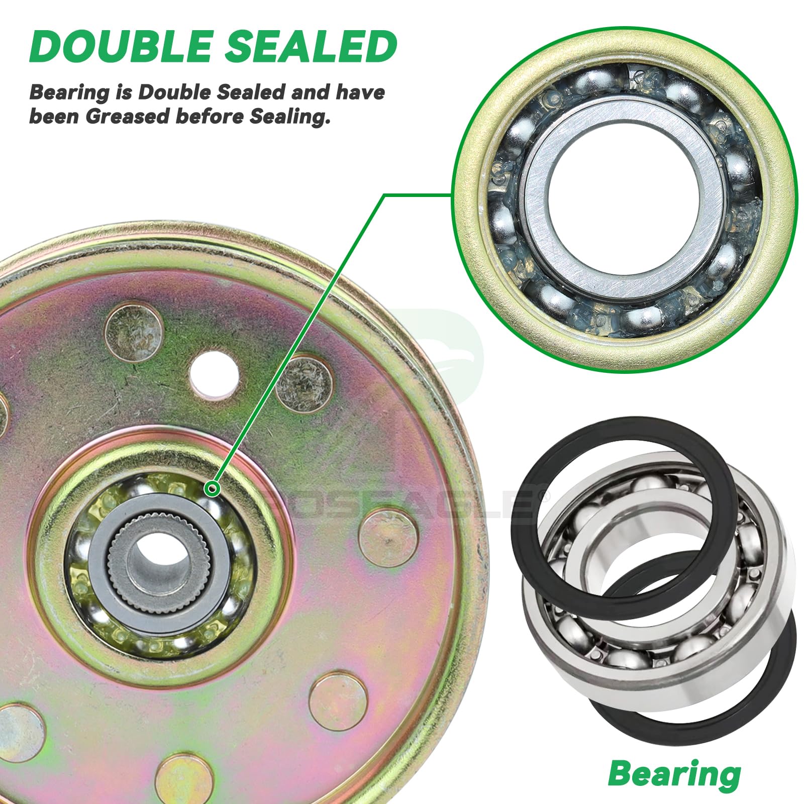 Puleggia HD Steel Idler Puleggia Folle In Acciaio Per Tosaerba MTD, Cub ...