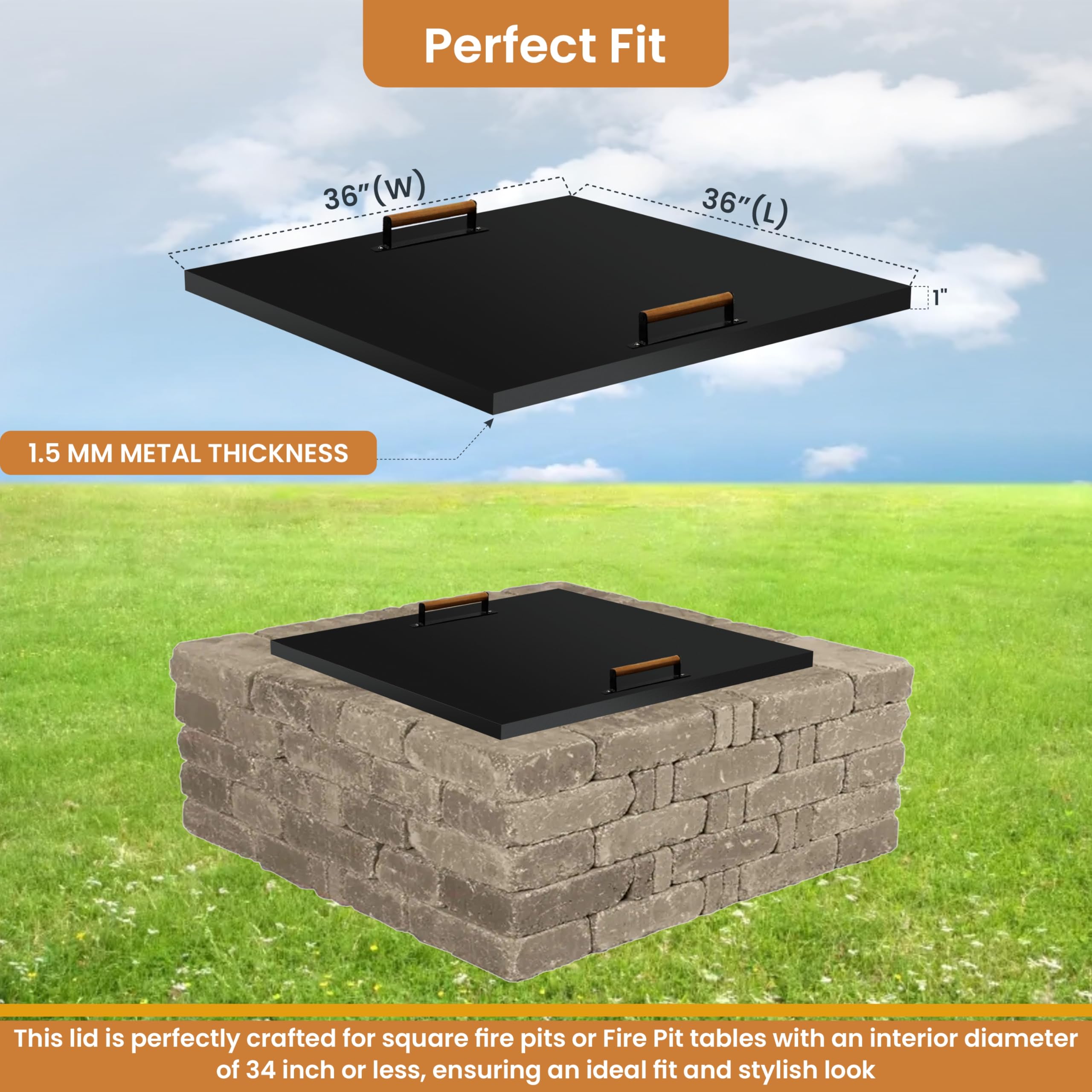Square Fire Pit Cover