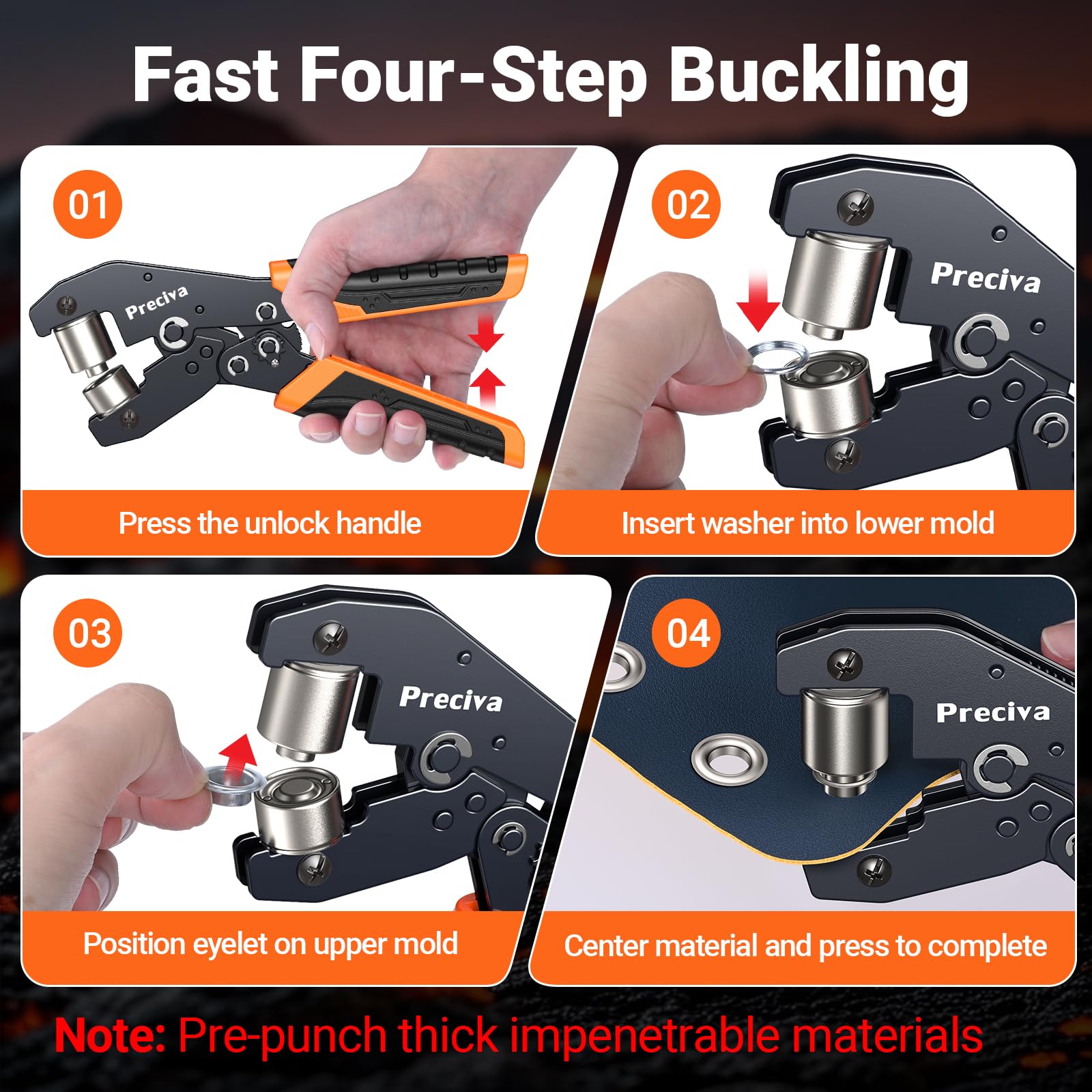 Snapklik.com : Preciva Grommet Tool Kit Of 3/8" And 1/4 ...