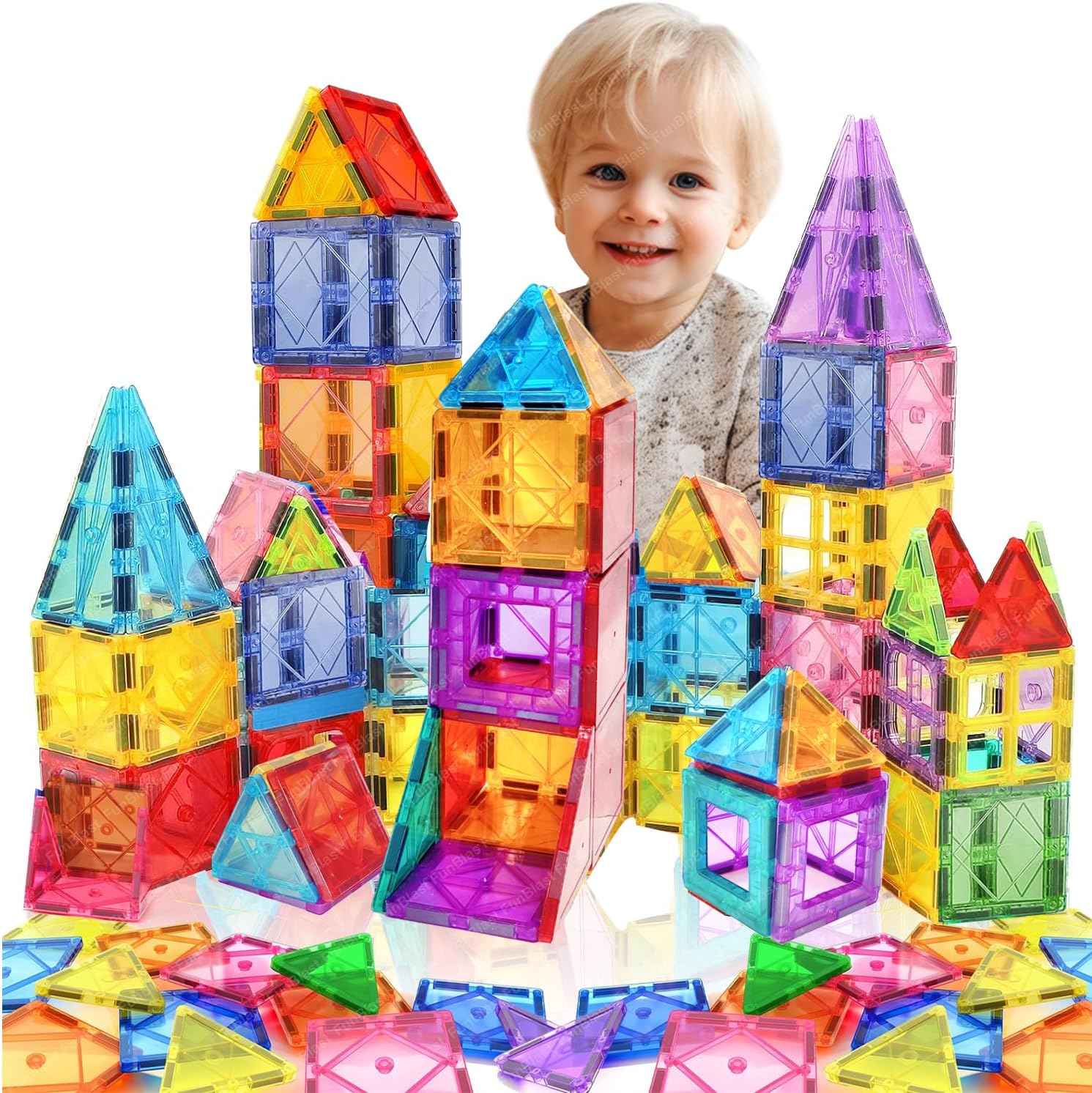 Buy FunBlast Magnet Building Blocks for Kids, Magnetic Blocks for Kids ...