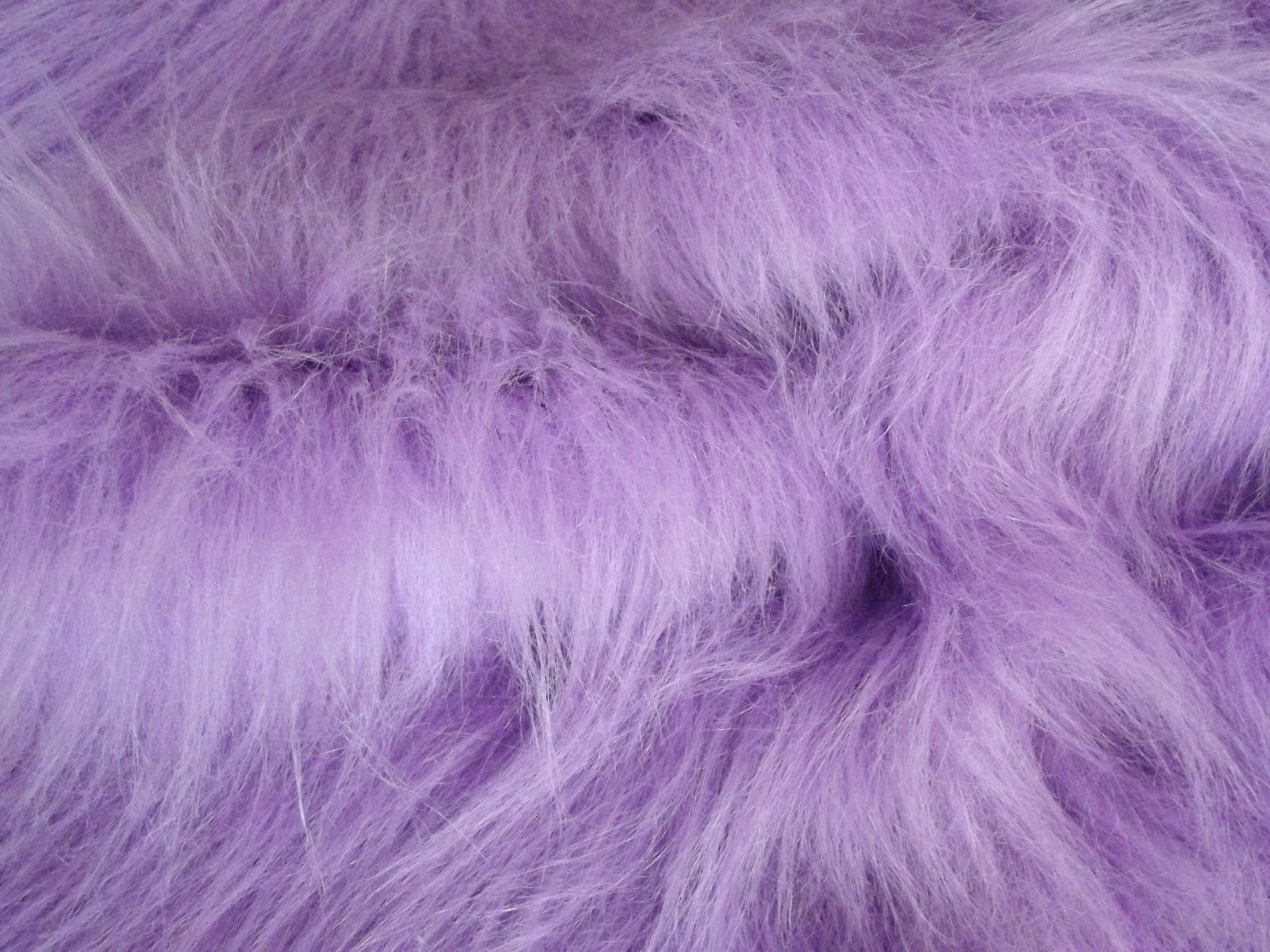 Long Pile Fun Faux Fur Fabric Material - Lilac, Sample - 10cmx10cm ...