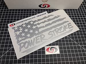 Amazon.com - American Flag Powerstroke Decals Window Fender Stickers ...