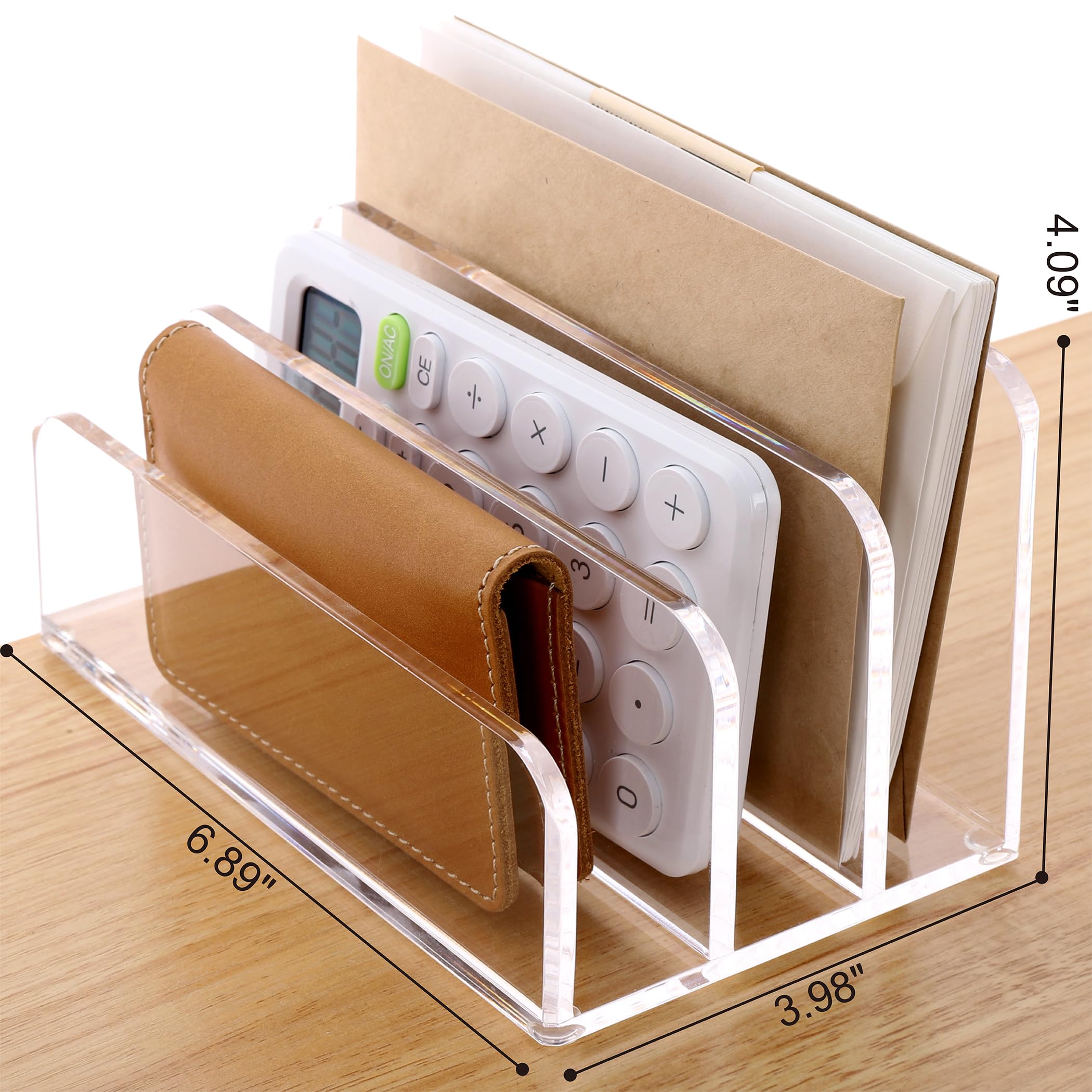 Snapklik.com : Acrylic Mail File Organizer Sorters For Desk, 3 Upright ...