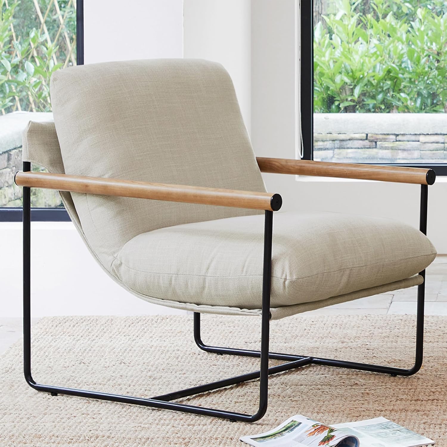 Amazon.com: KISLOT Oversized Sling Accent Chair Metal Frame Armchair ...