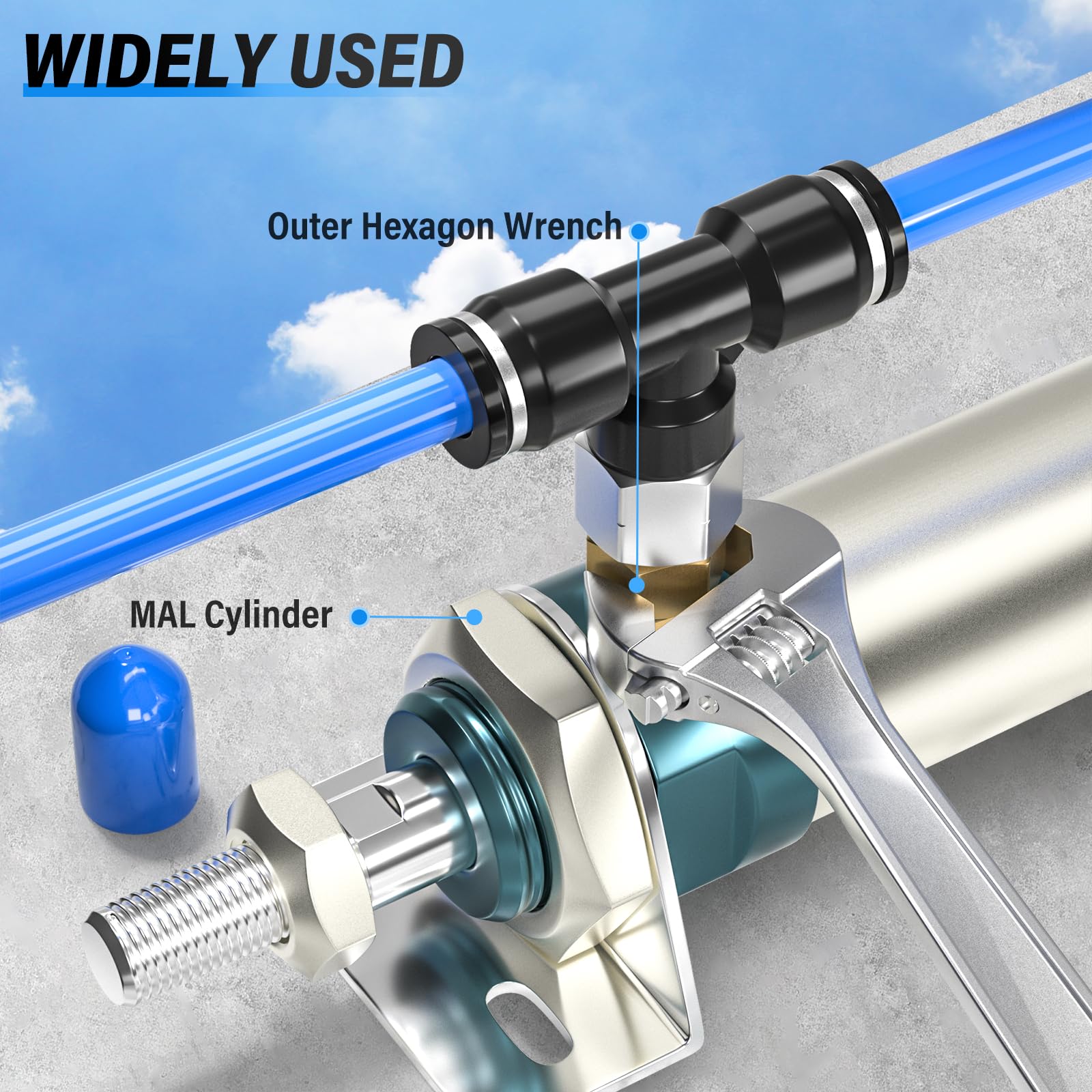 Snapklik.com : TAILONZ PNEUMATIC Female Branch Tee 3/8 Inch Tube OD X 1 ...