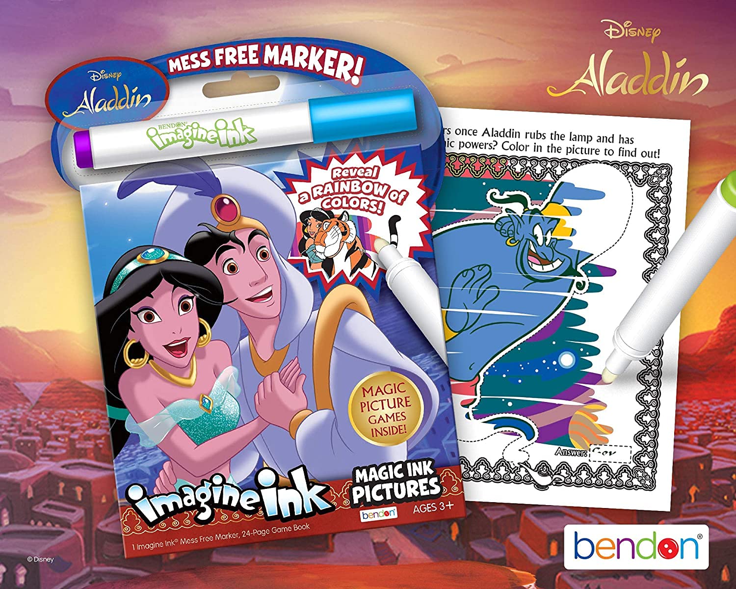 Classic Disney Aladdin Imagine Ink Coloring Books for Kids ~ 6 Classic ...