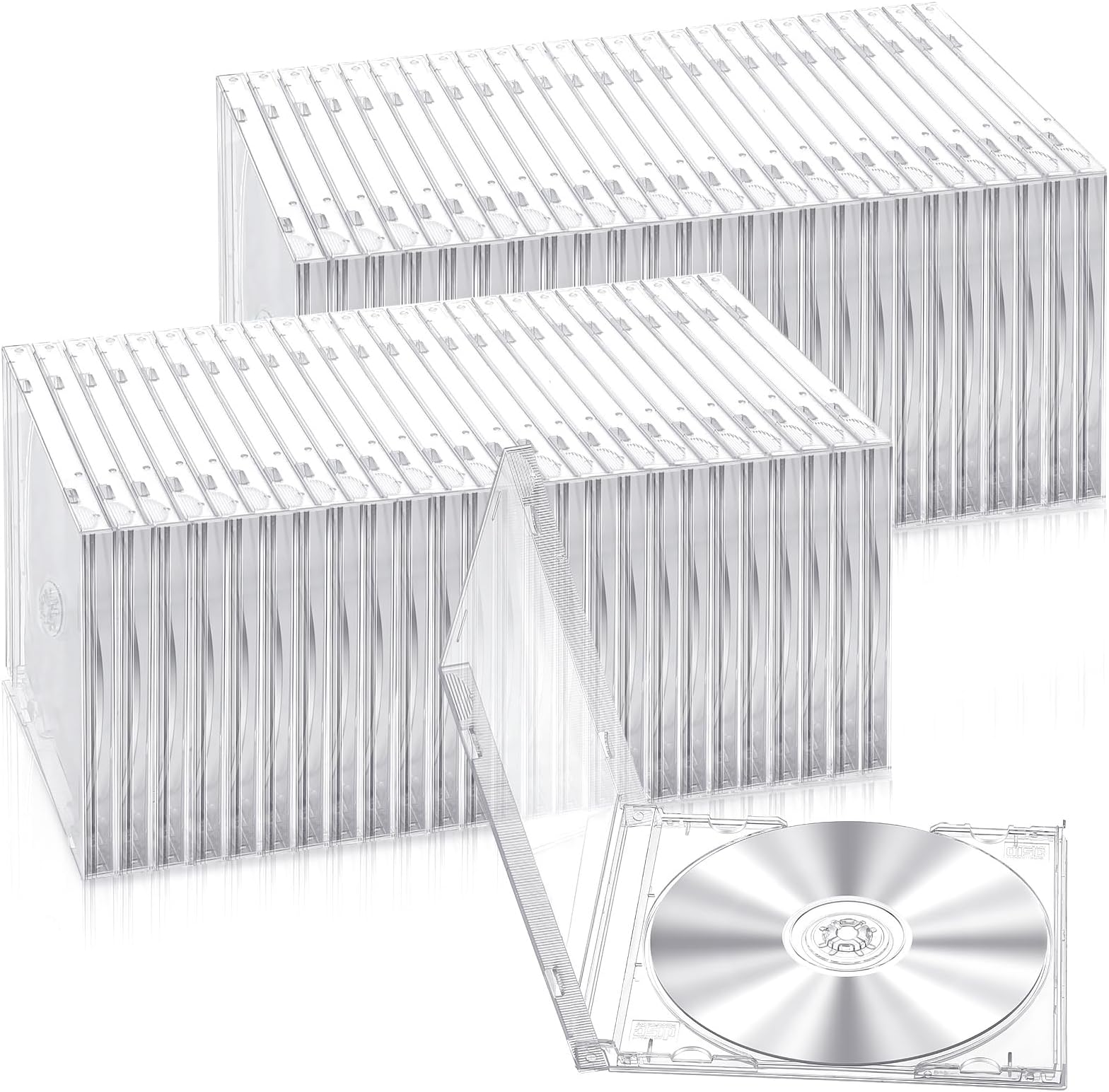 Amazon.com: 100 Pcs Standard Plastic CD Case Single Jewel Case Clear ...