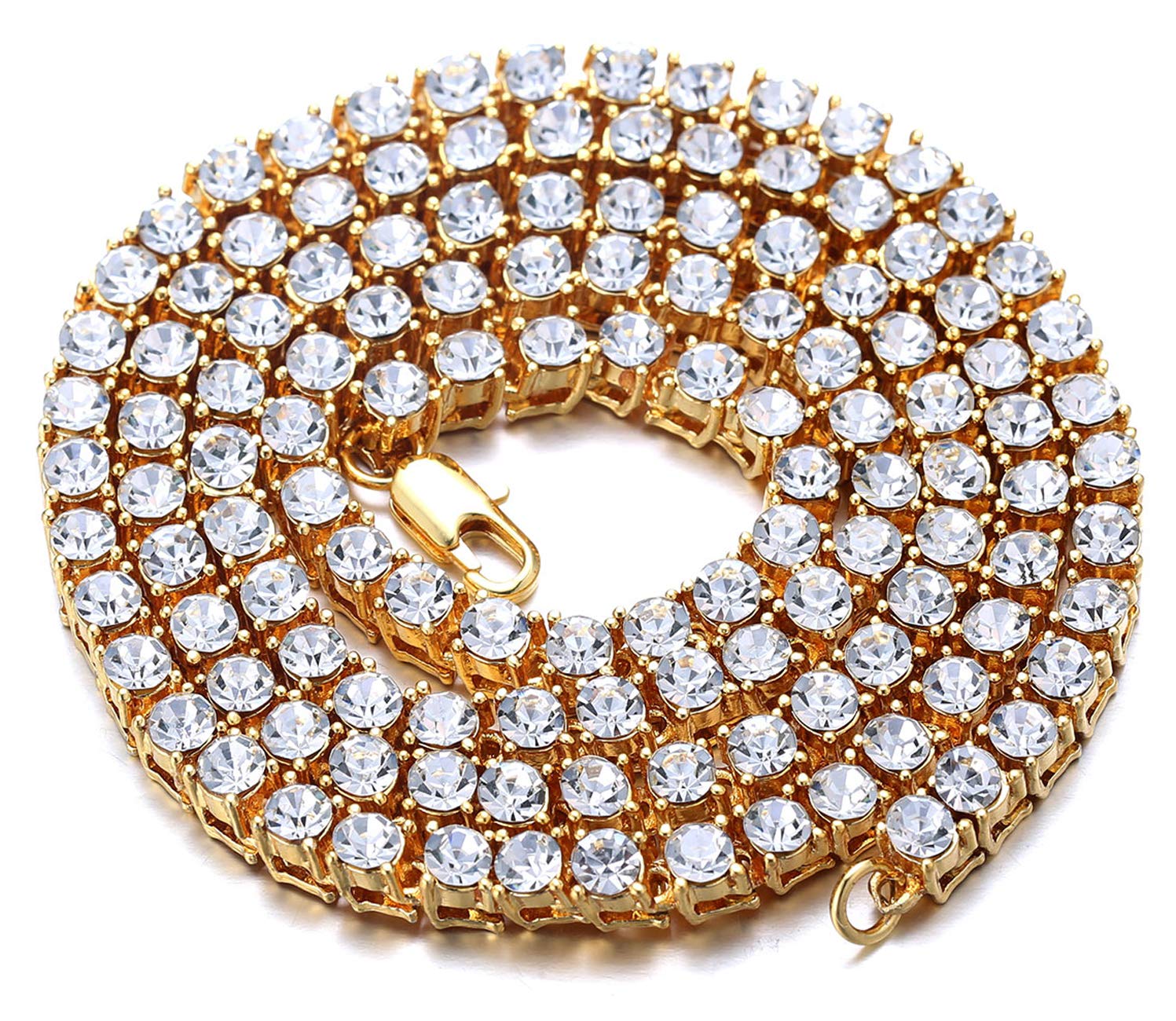 Amazon.com: Halukakah Gold Chain for Men Iced Out,5.5MM Men's Tennis ...