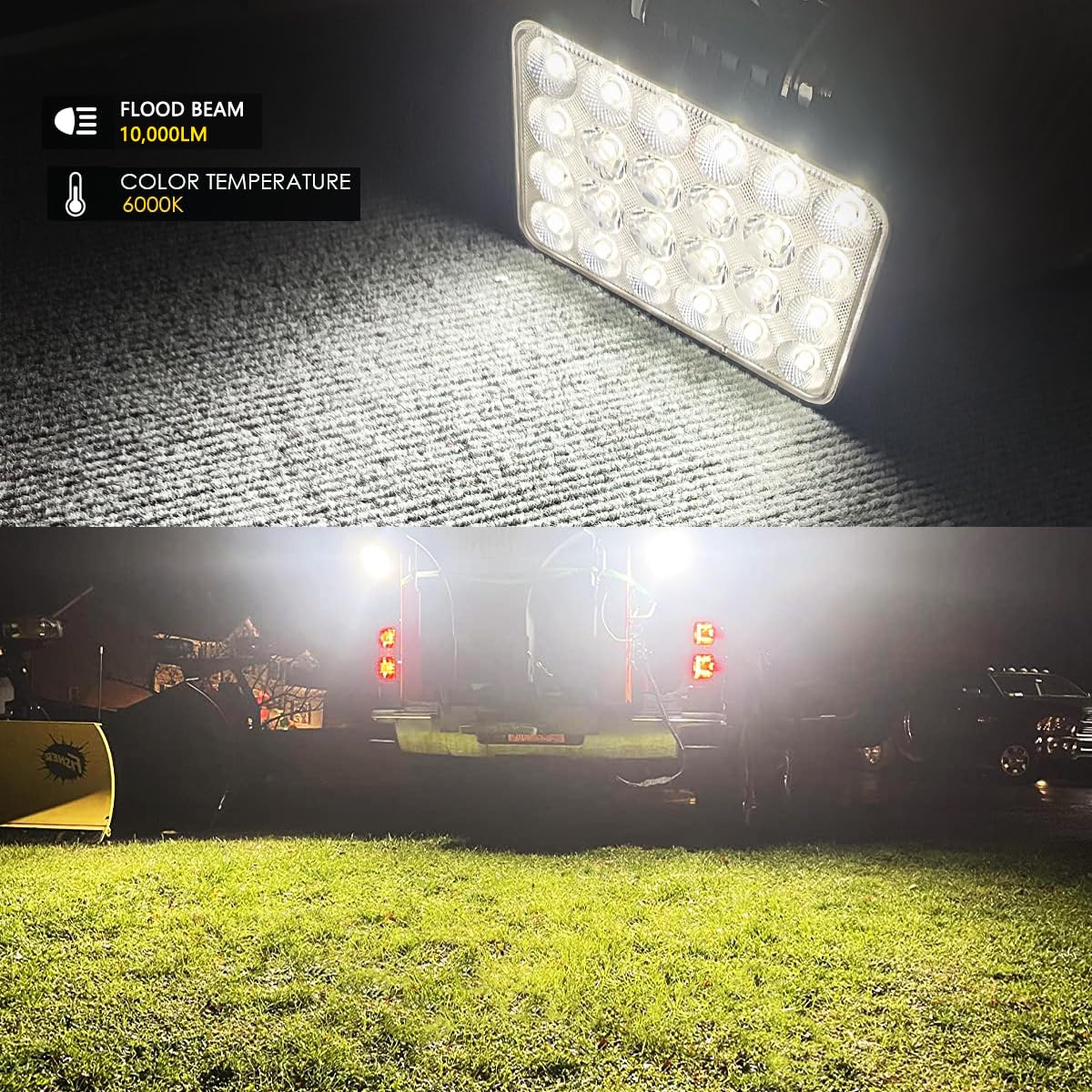 Snapklik.com : LED Tractor Lights 2PCS 6 Inch 10000LM 12v LED Flood ...