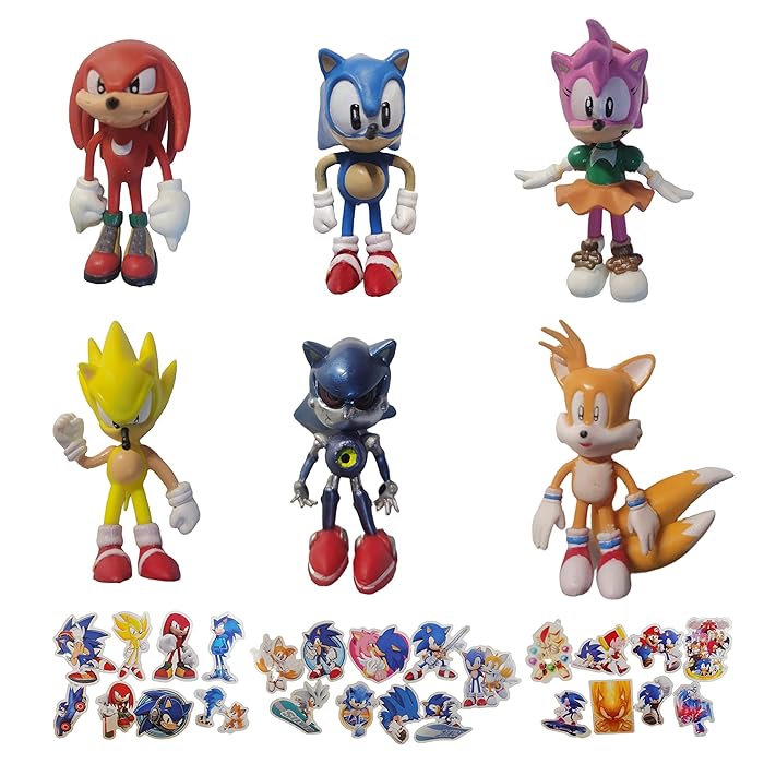 Buy Sonic small figure 6pcs/lot 1.5inch Sonic Hedgehog Action Figure ...