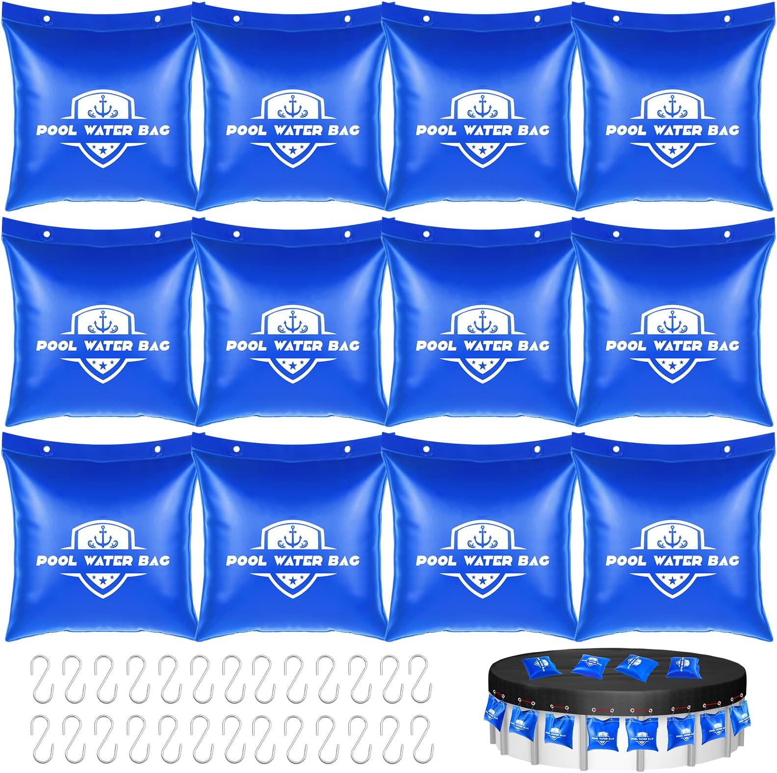 Amazon.com : Wall Bags Above-Ground Pool Covers Weights - 12 Pack ...