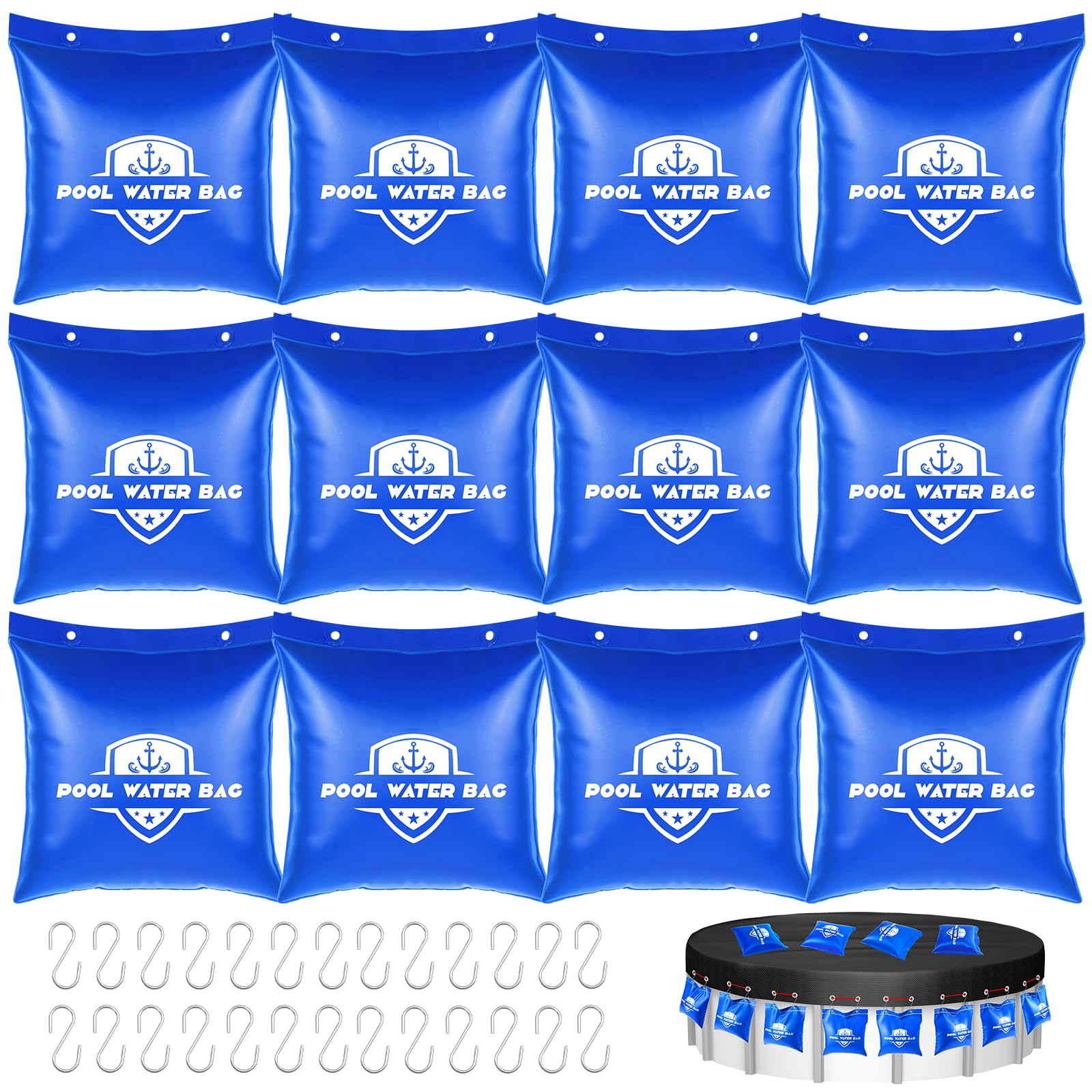 Snapklik.com : Swimming Pool Cover Hanging Water Weigh Bags
