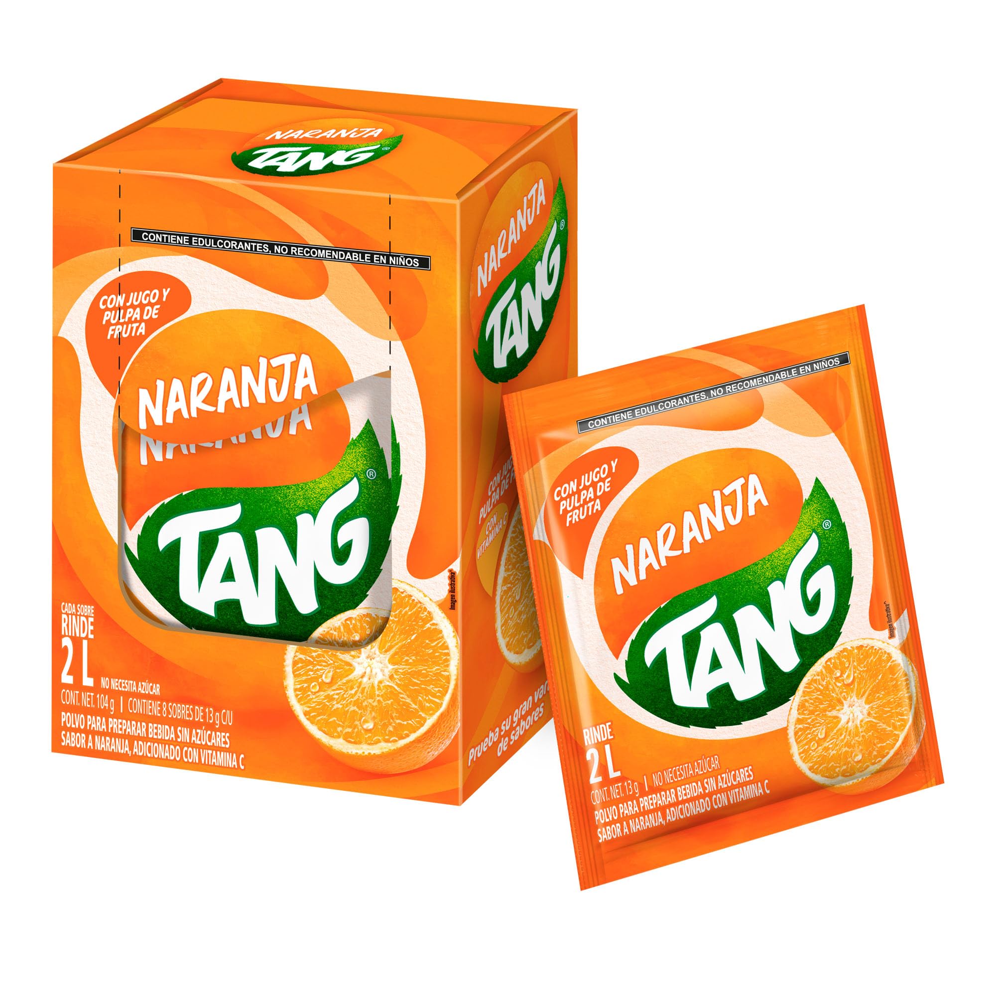 Tang Bebida en Polvo Sabor Naranja, 8 sobres de 13 g c/u : Amazon.com.mx: Alimentos y Bebidas