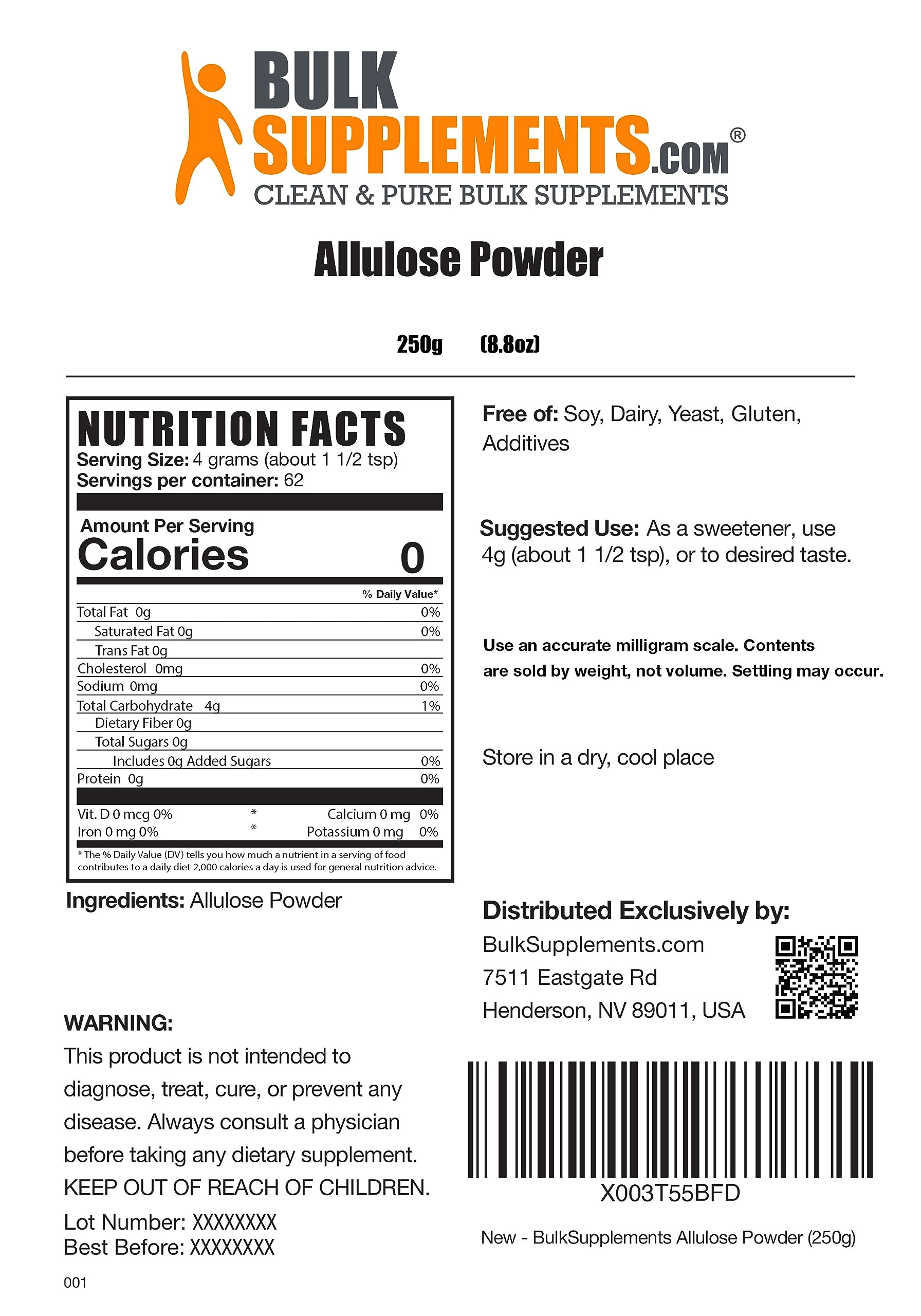 Snapklik.com : BulkSupplementscom Allulose Powder - Allulose Powdered ...