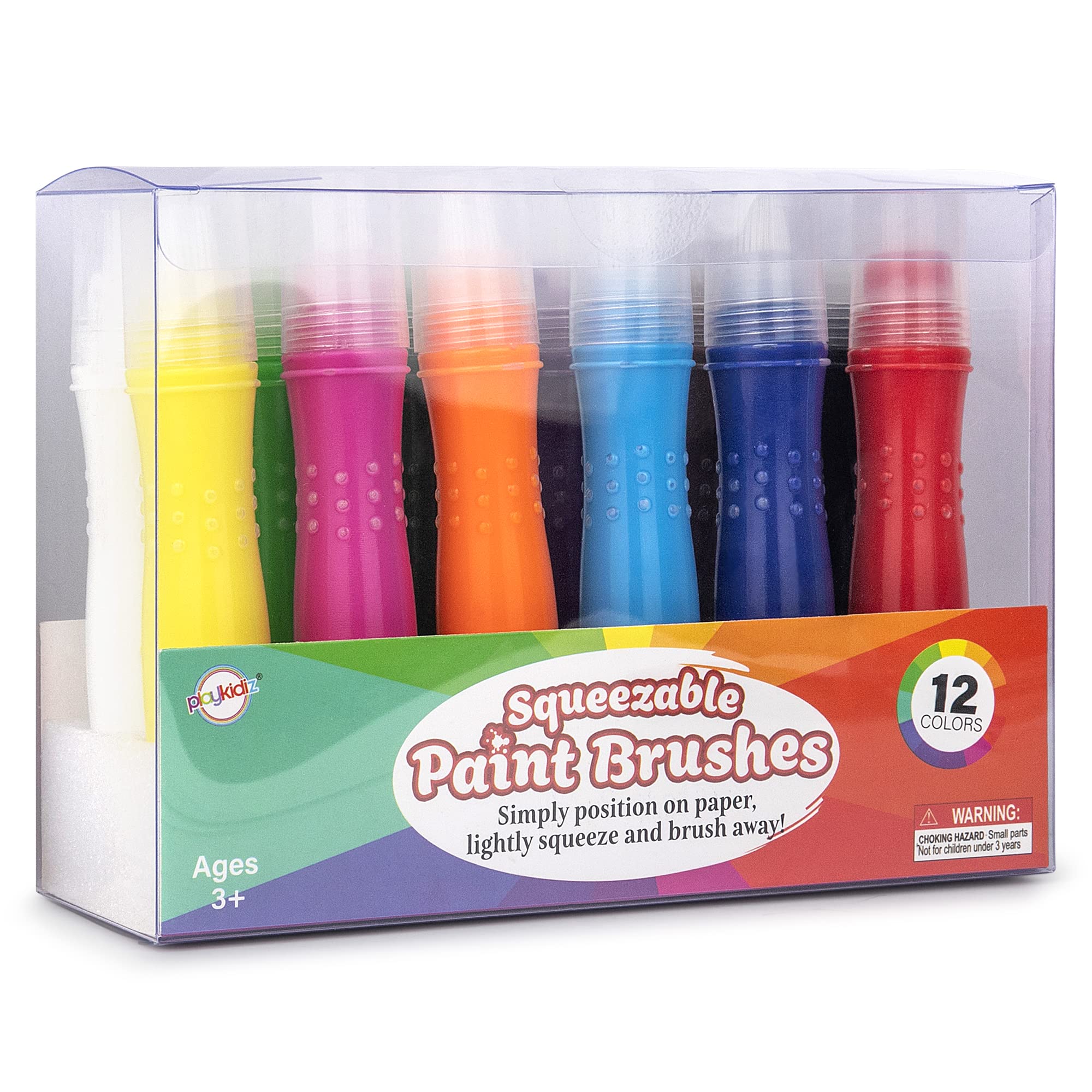 Snapklik.com : Playkidiz 12 Squeezable Paint Brushes Classic Colors For ...