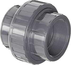 Spears 898 Series PVC Pipe Fitting, Union with EPDM O-Ring, Schedule 80, 3/4" NPT Female ...