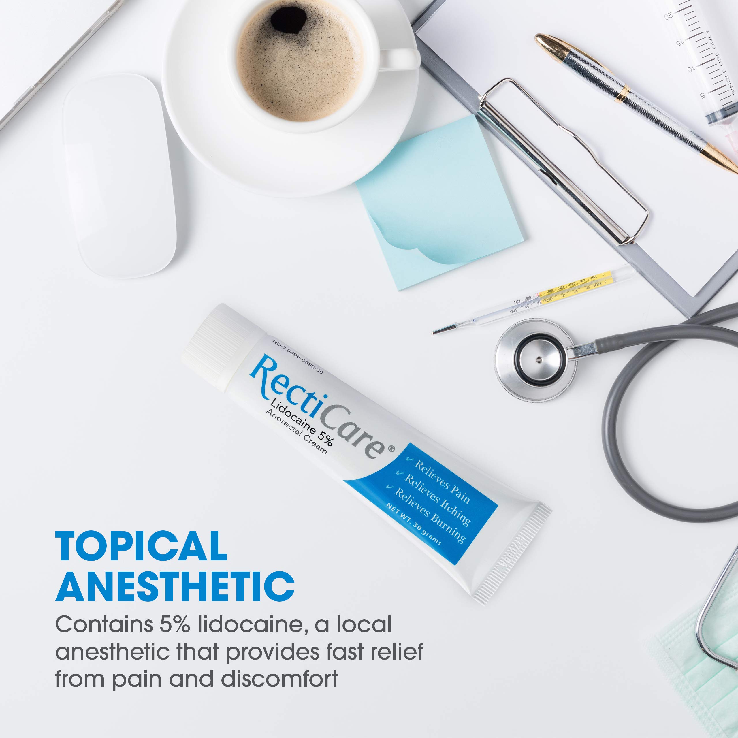 RectiCare Anorectal Lidocaine 5% Cream: Topical Anesthetic Cream for ...