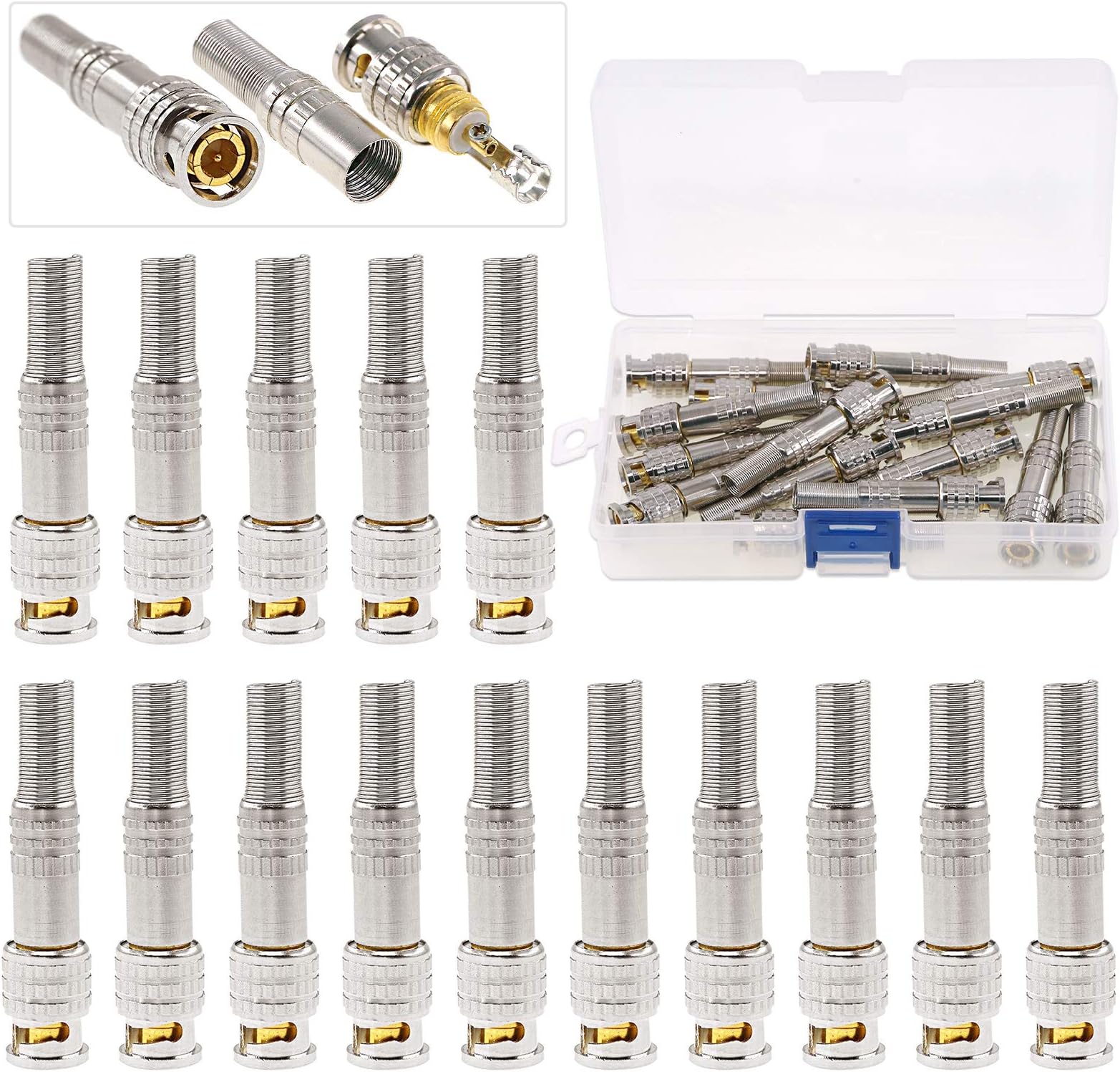 Kagni 10 x BNC Crimp Connectors for RG59 Coax cable: Amazon.co.uk ...