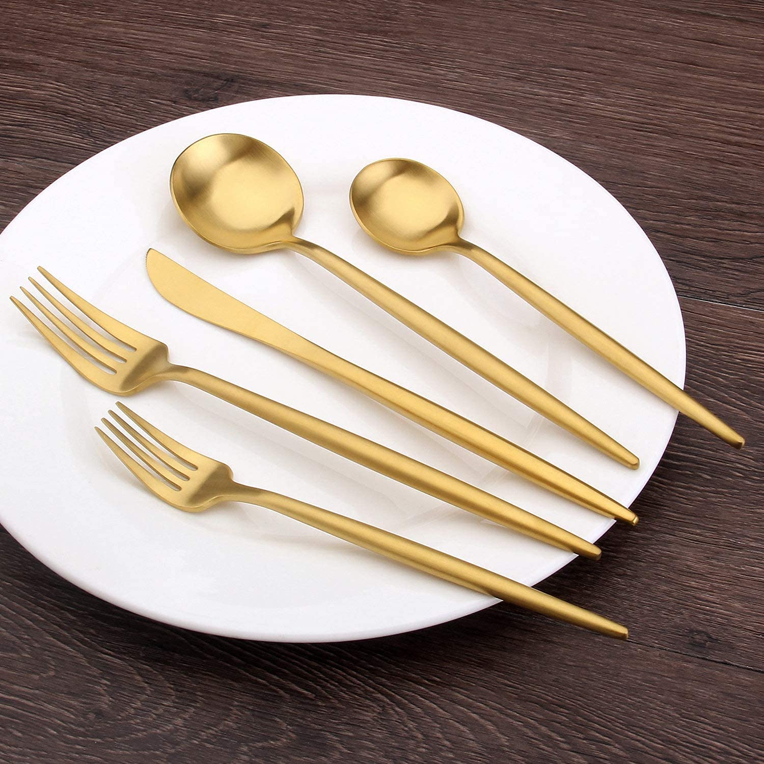 Snapklik.com : Matte Gold Silverware Set, SHARECOOK 30-Piece Stainless ...