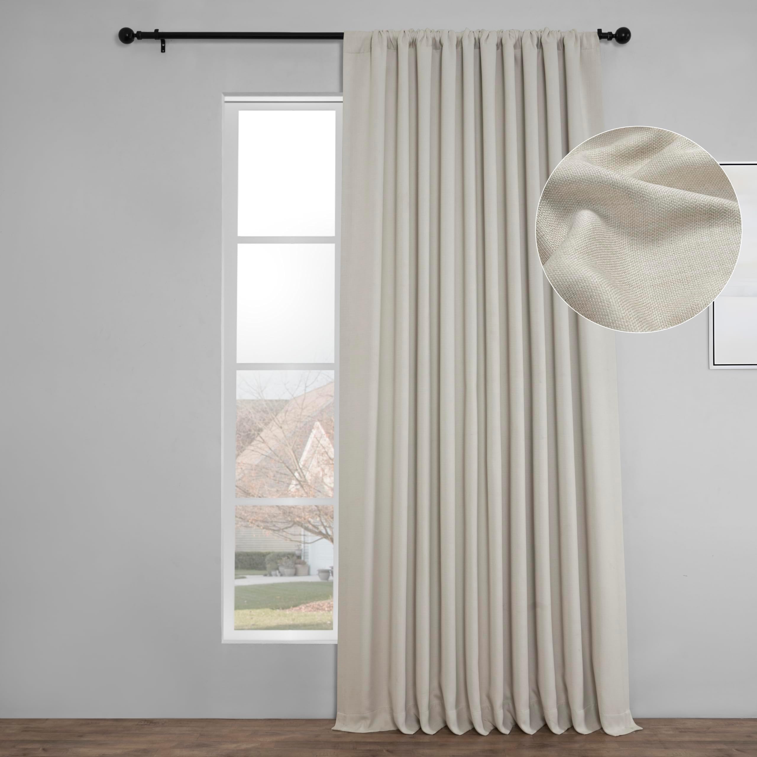 HPD Half Price Drapes Faux Linen Room Darkening Curtains - 96 Inches ...