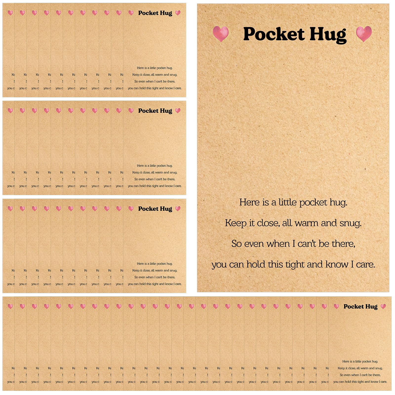 Amazon.com : Motiskyy 100 Pcs Pocket Hug Cards Bulk Heart Pocket Hug ...