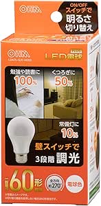 Amazon | オーム電機 LED電球(60形相当/857lm/電球色/E26/全方向270°/密閉形器具対応/調光機能付) LDA7L-G/D AG93 | オーム（OHM） | LED電球