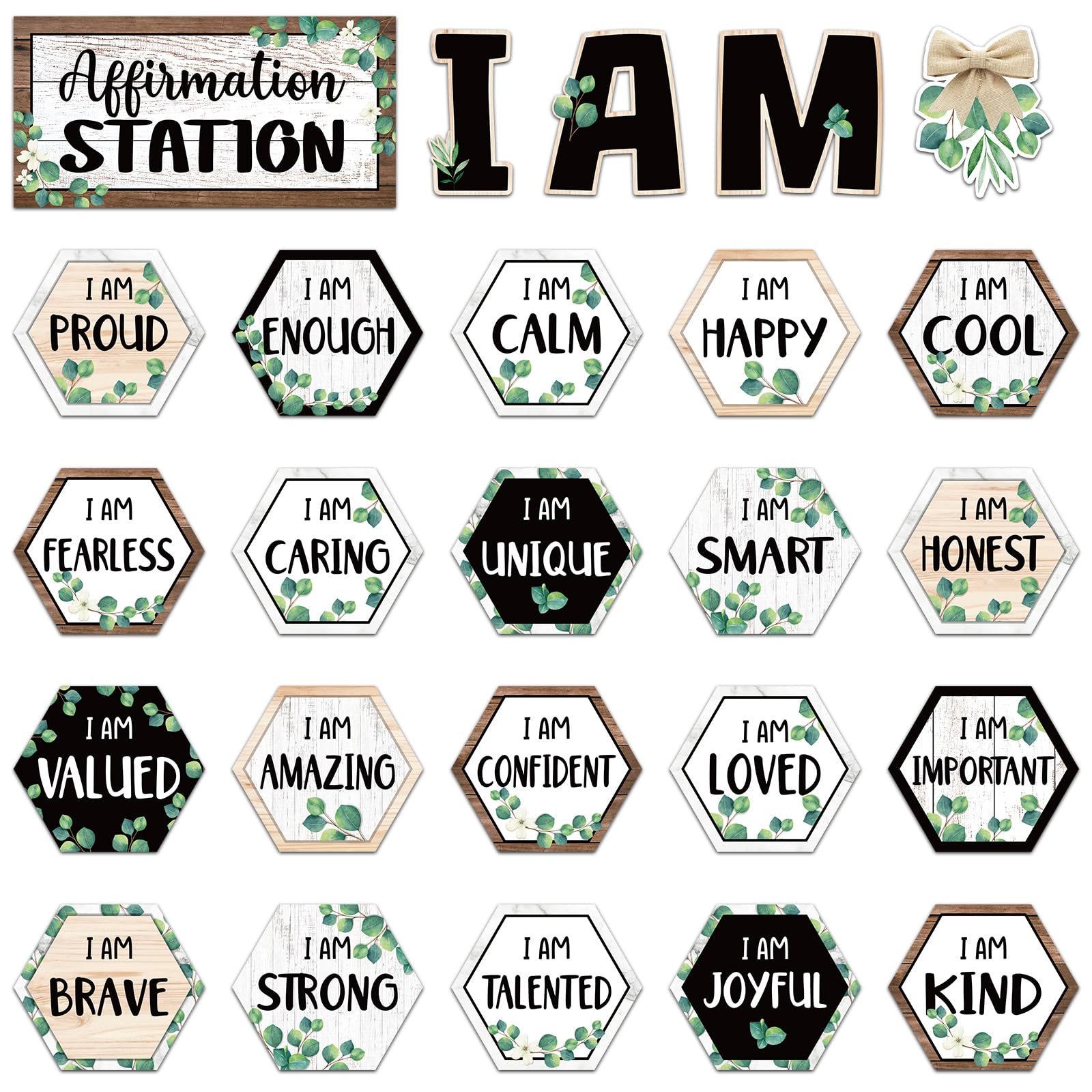 Snapklik.com : Eucalyptus Affirmation Station Bulletin Board Set ...