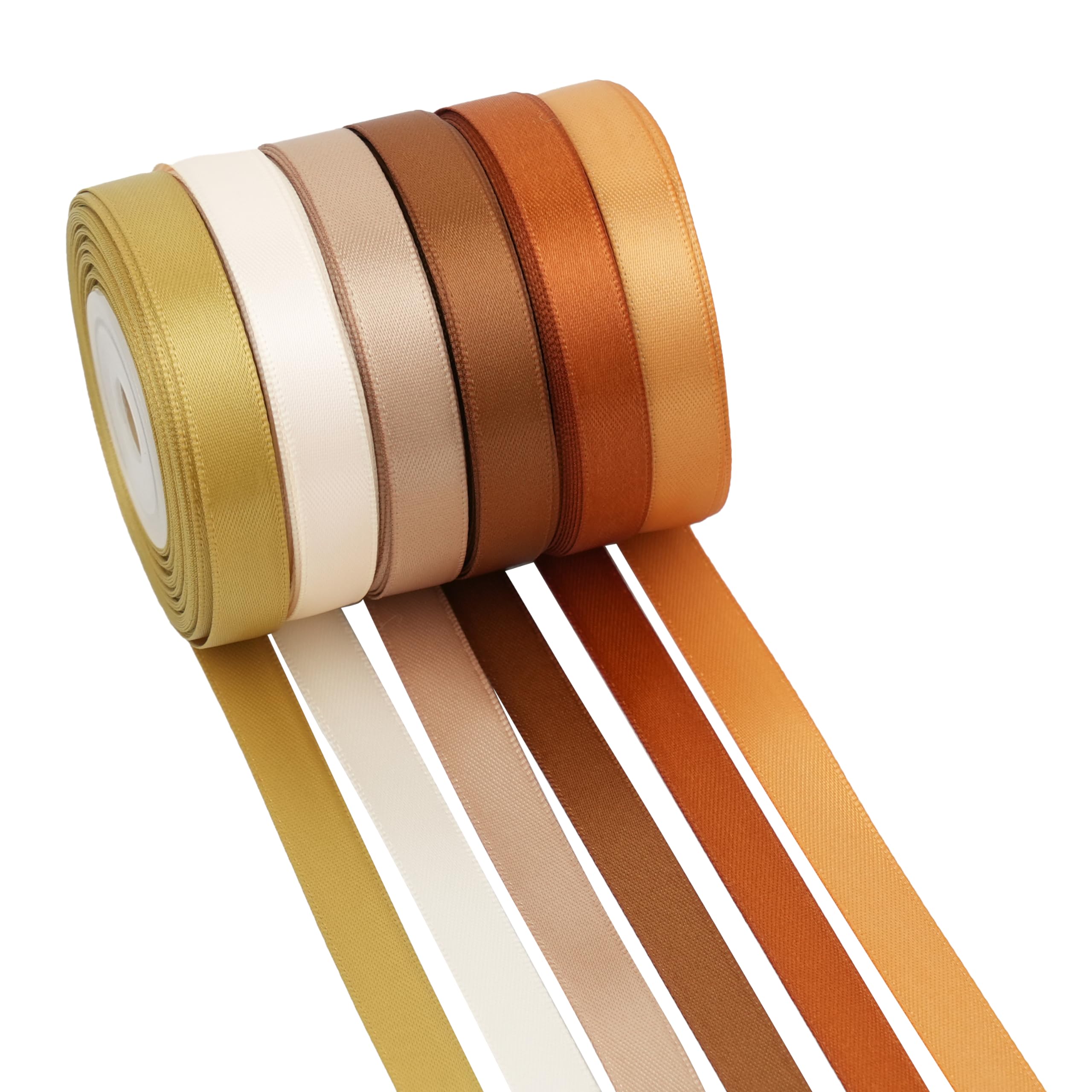 Amazon.com: MAYREEL 3/8 Inch Gold Satin Ribbon Golden Brown for Gift ...