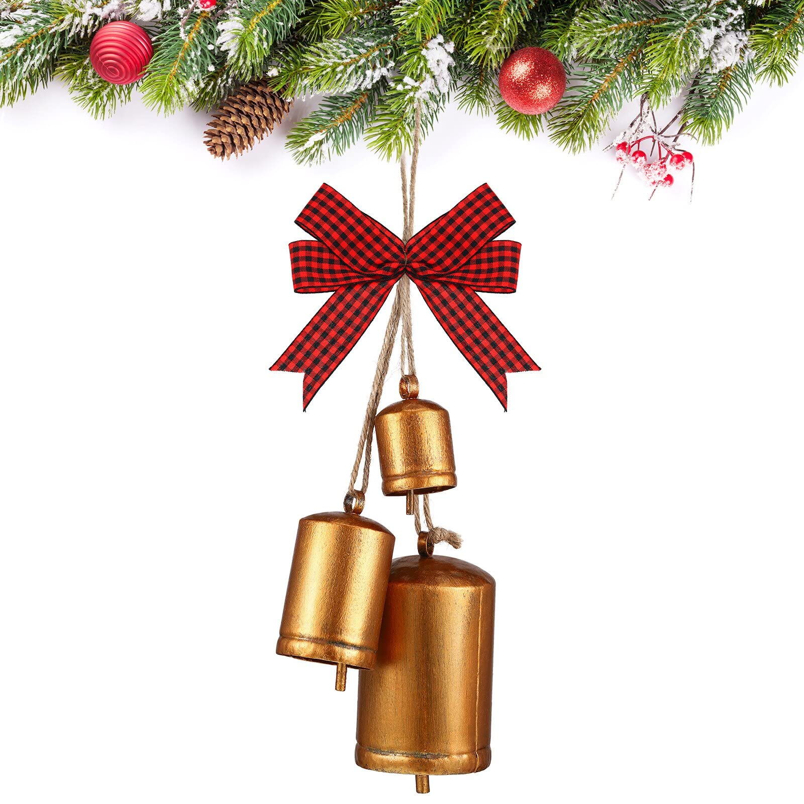 Set of 3 Christmas Cow Bells Rustic Vintage Lucky Cow Bell Handmade ...